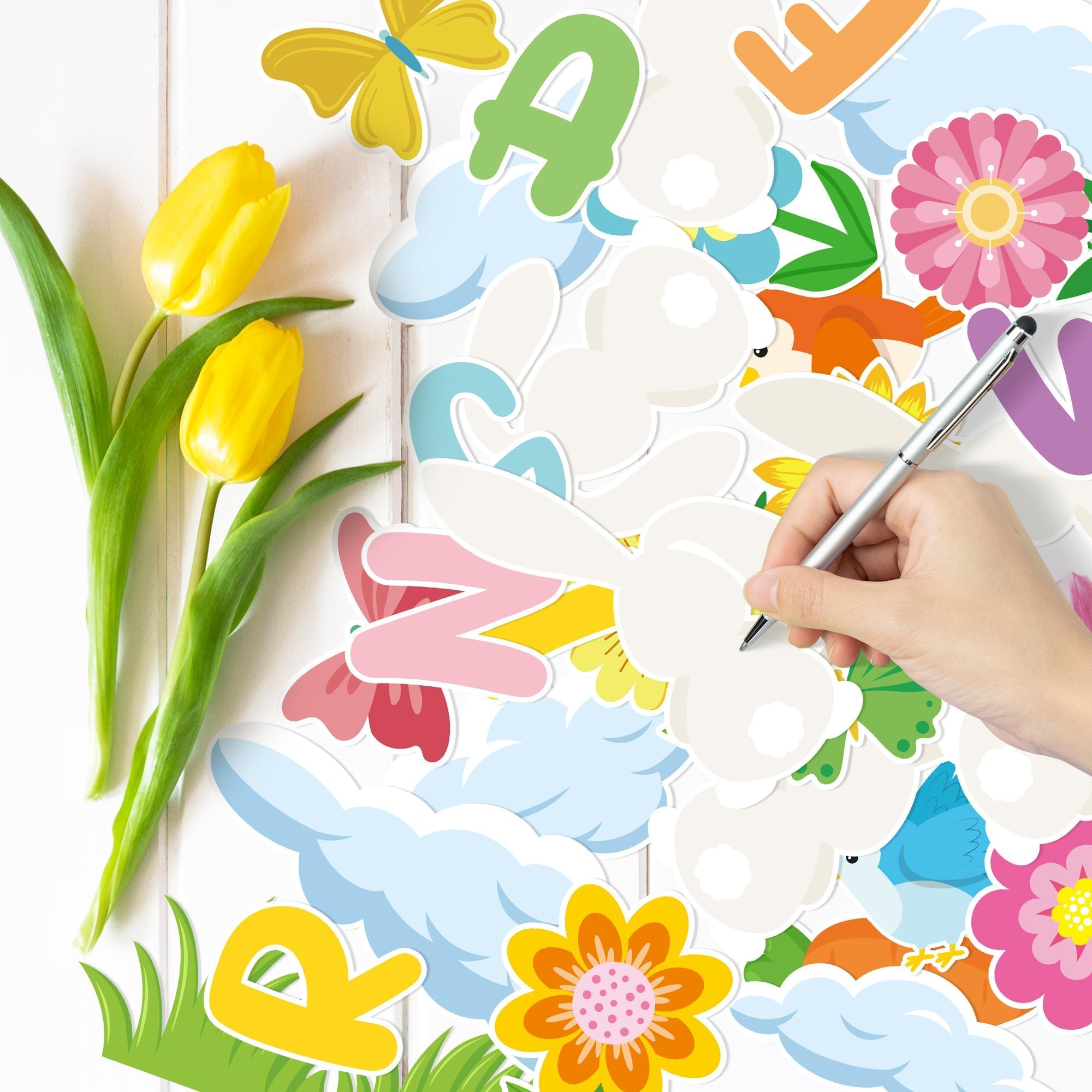 Snapklik.com : Spring Bunny Bulletin Board Cutouts - 144Pcs We Are ...