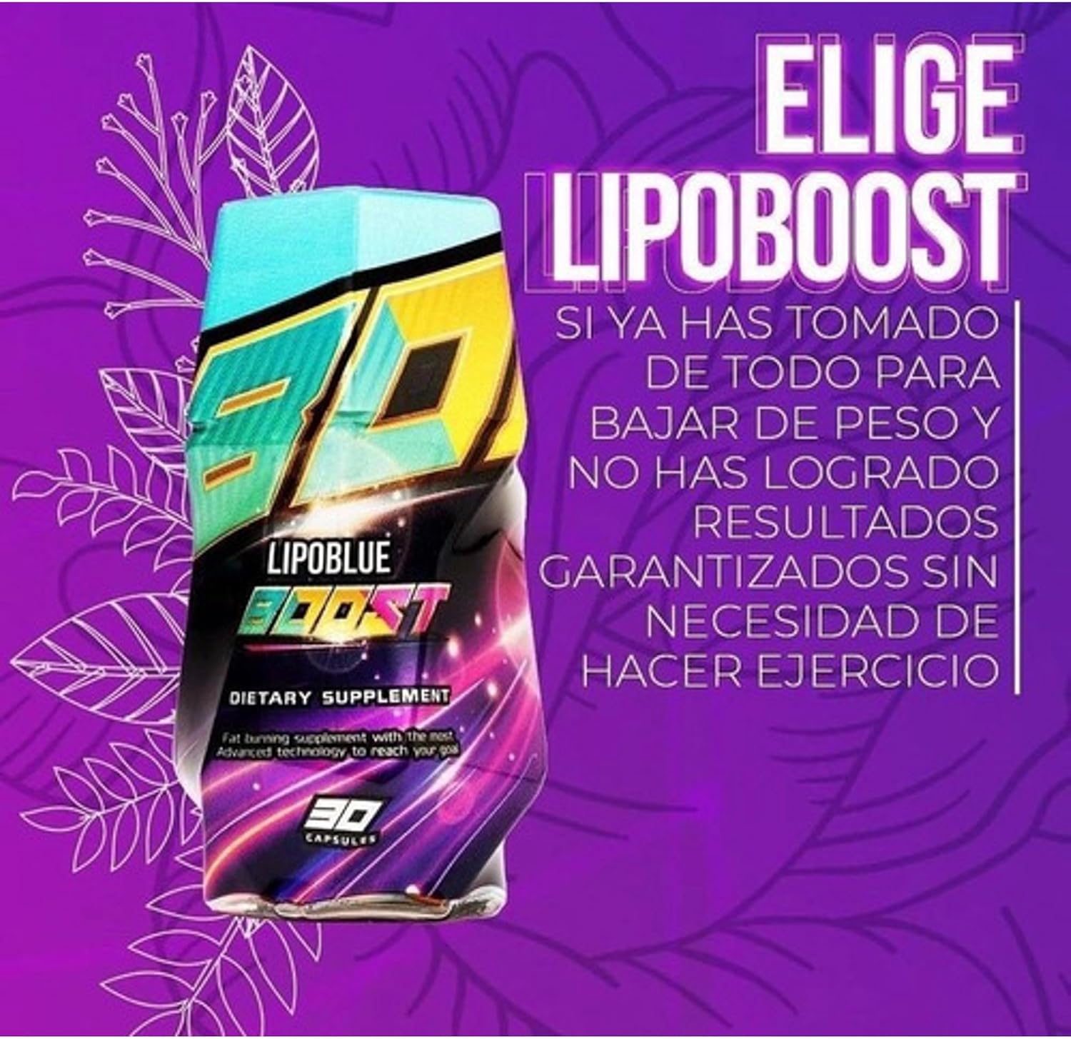 LIPOBLUE Boost – Control de pérdida de peso – 30 Cap – Supresor del ...