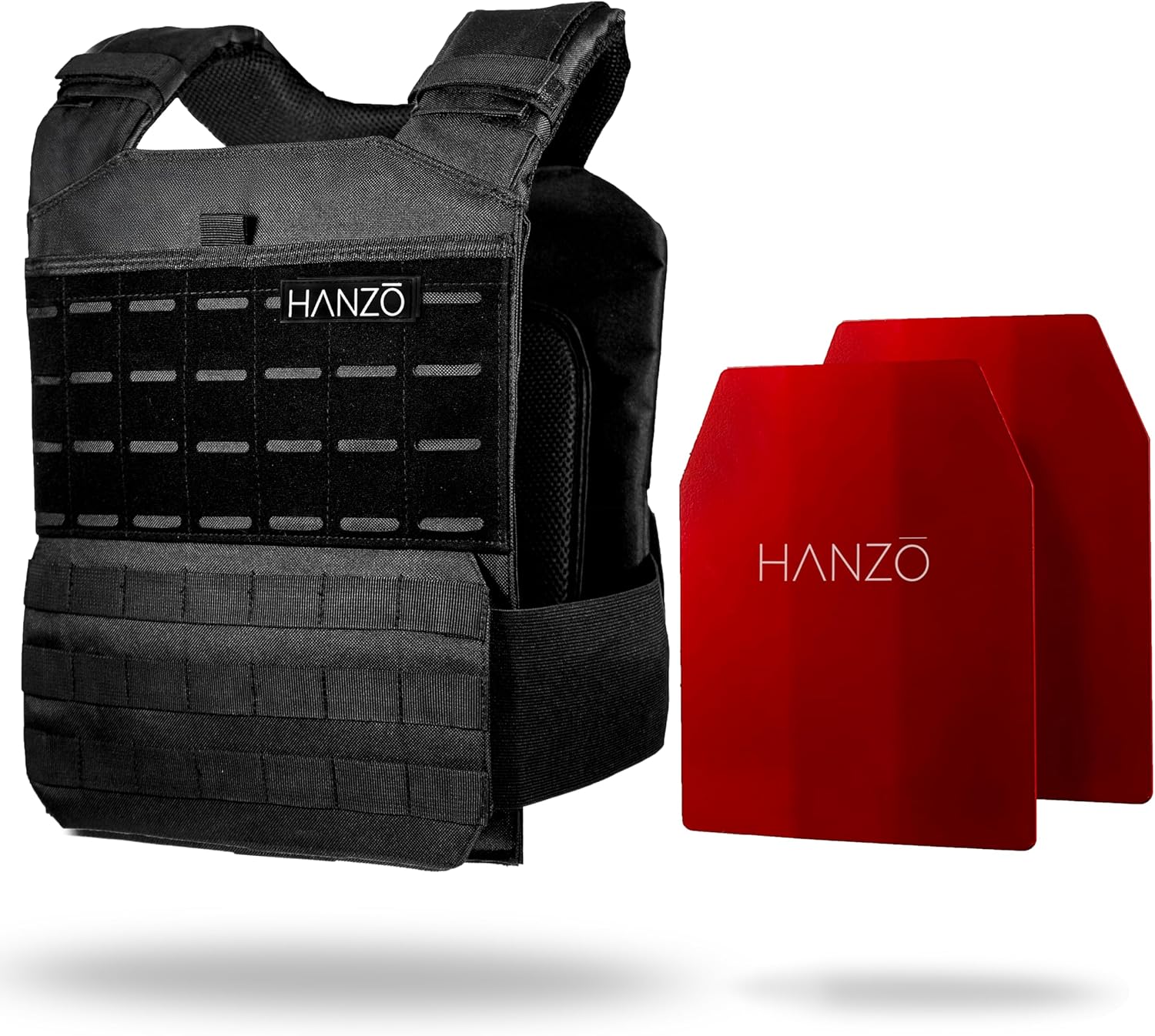 HANZO - Adjustable Weighted Vest - 14lb/20/30lbs, Weight Plates ...