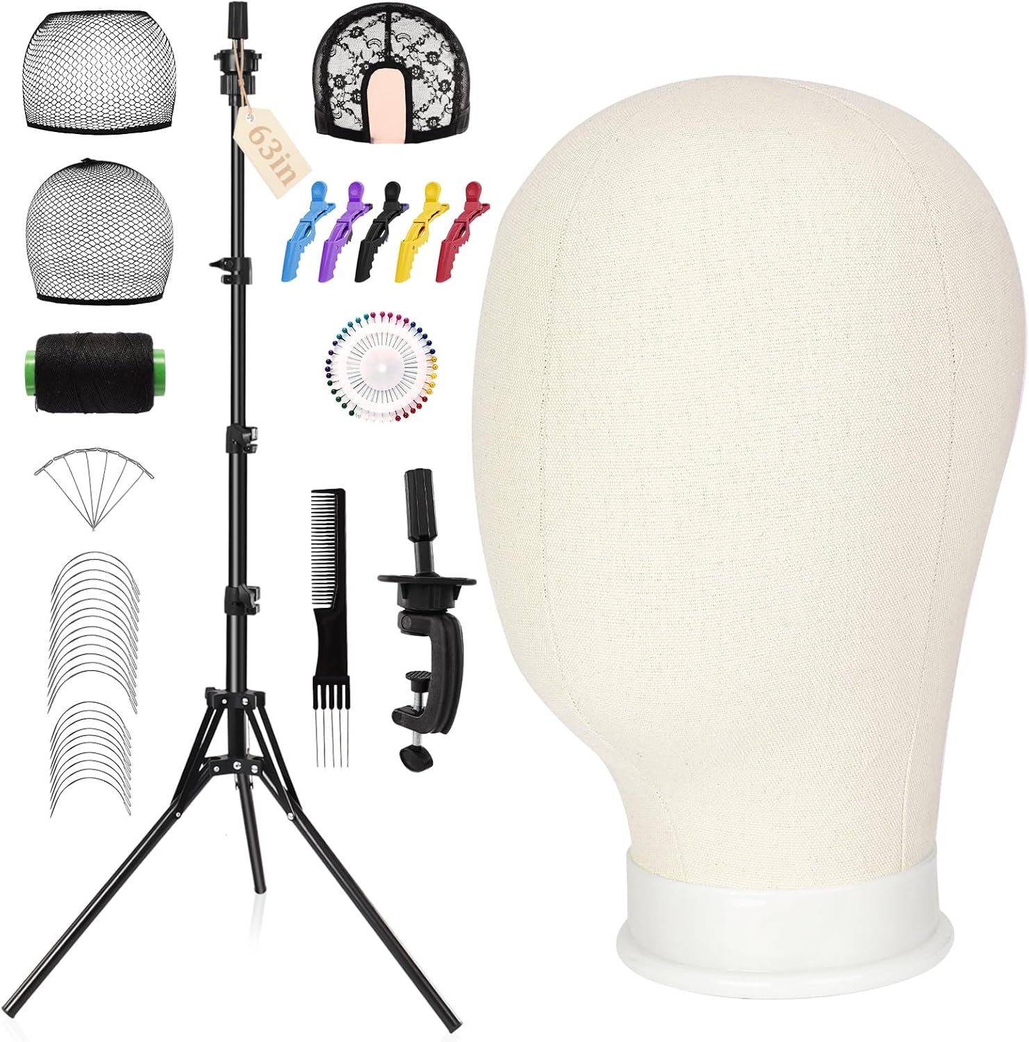 Amazon.com: cenoz 23 Inch Wig Head, Wig Stand Tripod with Head, Canvas ...