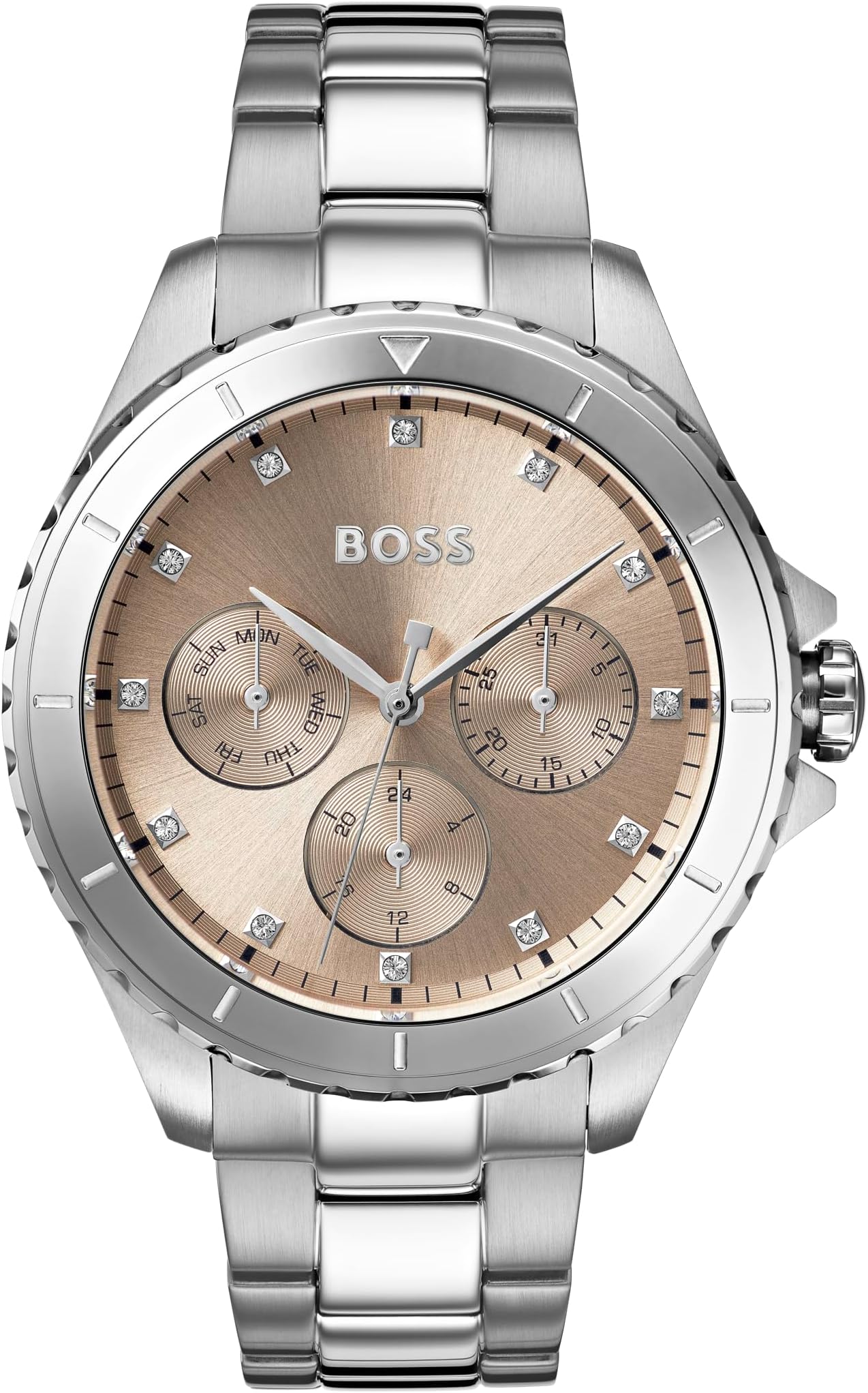 BOSS Montre Analogique à Quartz pour femme Collection MAE avec Bracelet ...
