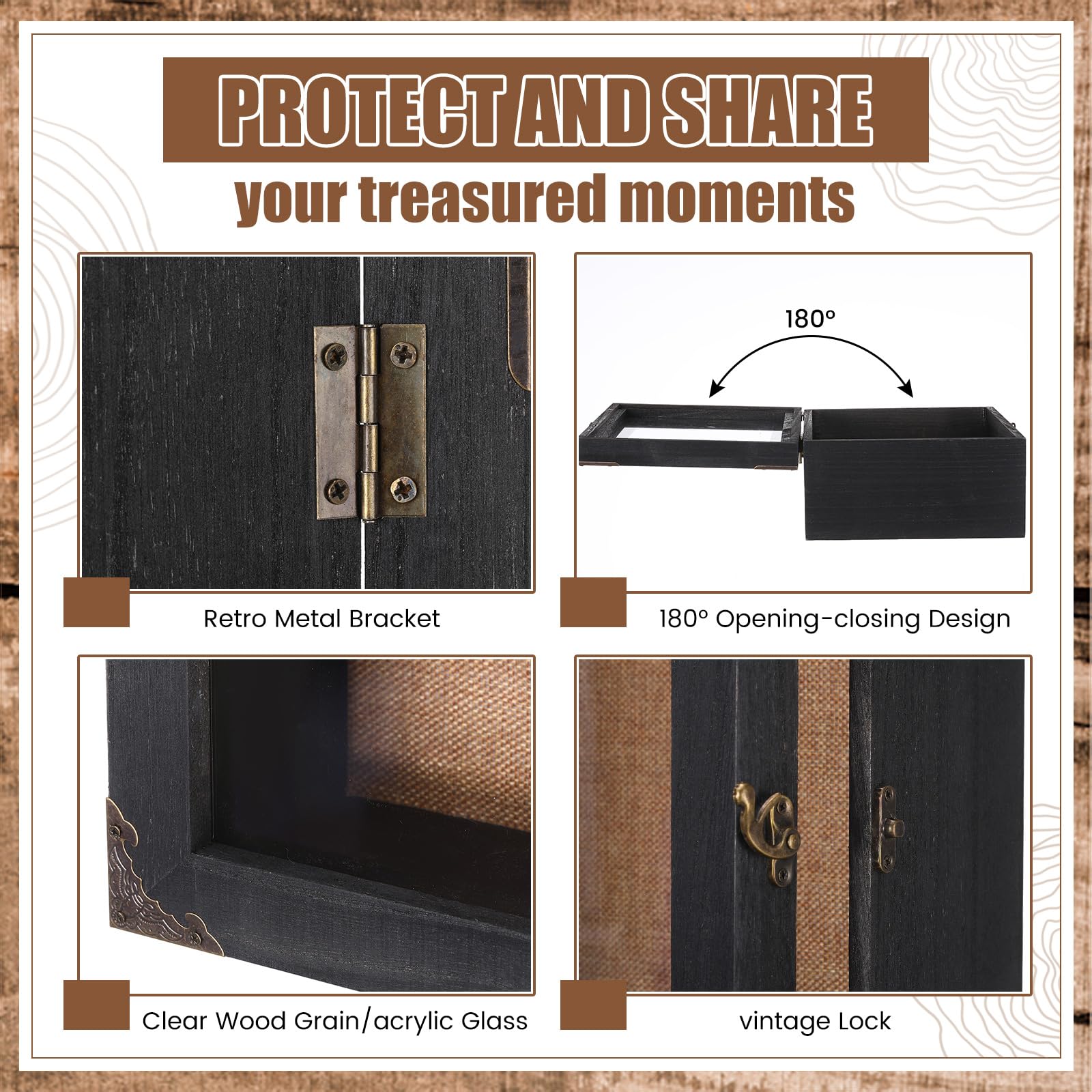 Snapklik.com : Cinnvoice 8x10 Inch Shadow Box Depth 4.7in Shadow Boxes ...