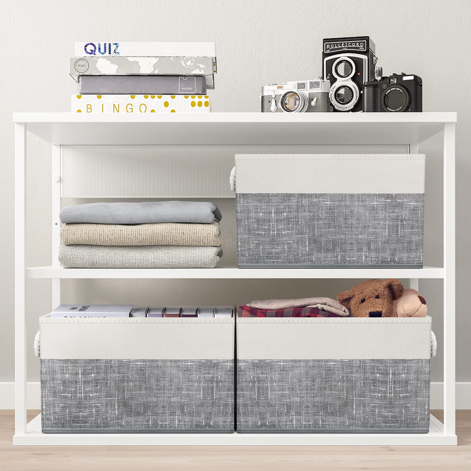 Fab totes Storage Bins [3-Pack], Foldable Storage Baskets for ...