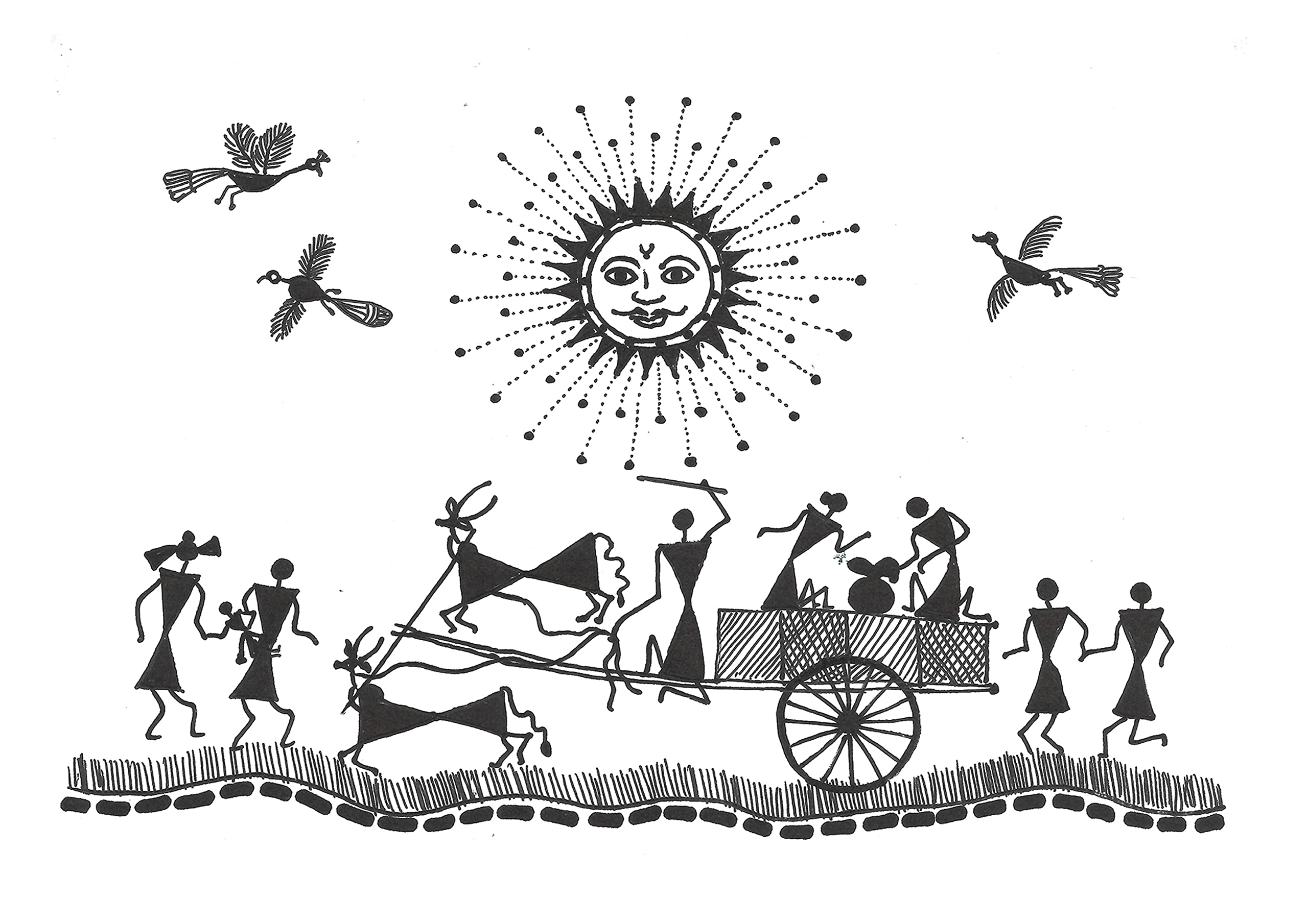 Warli Painting Black And White