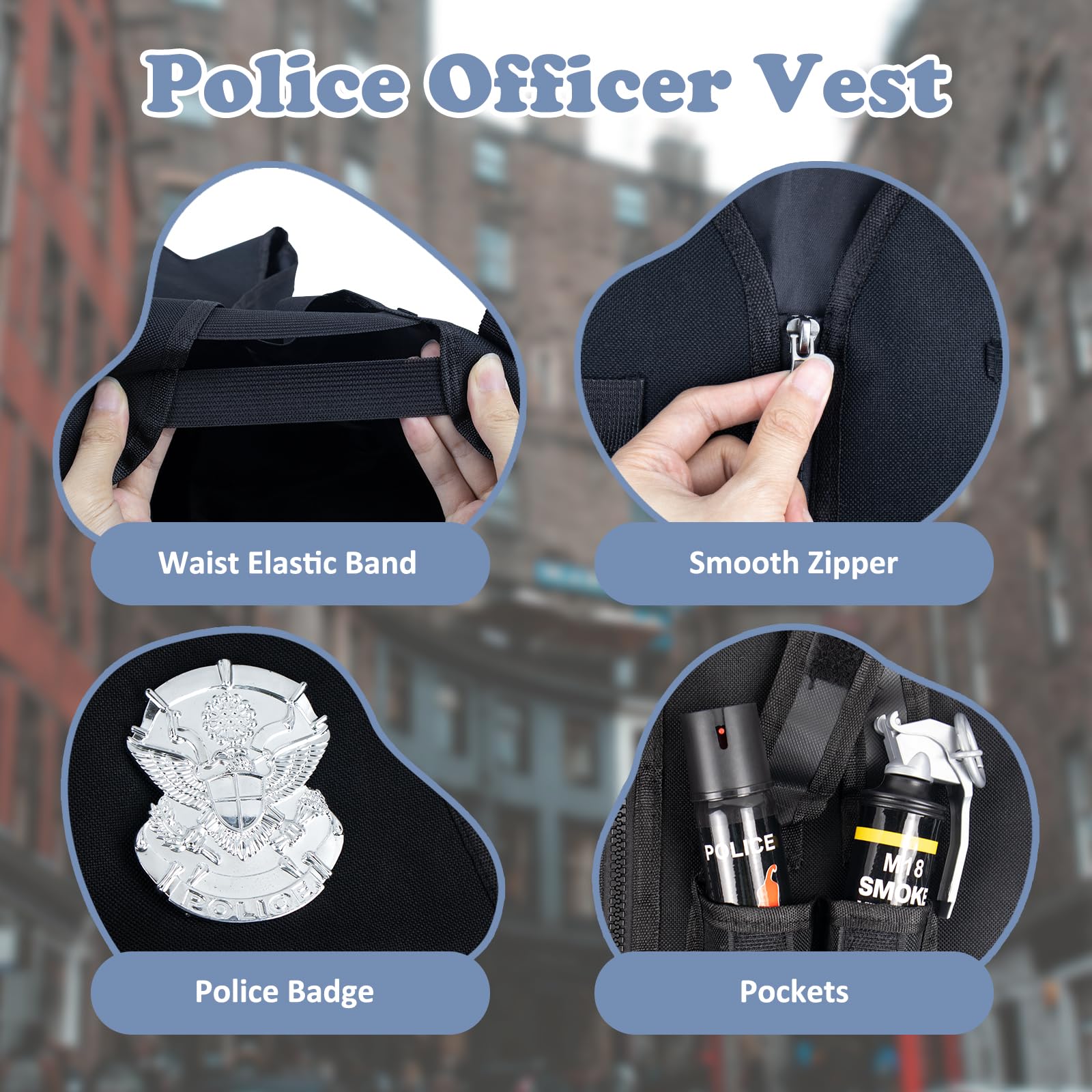 Snapklik.com : KalaDuck Police Costume For Kids, Pretend Play Police ...
