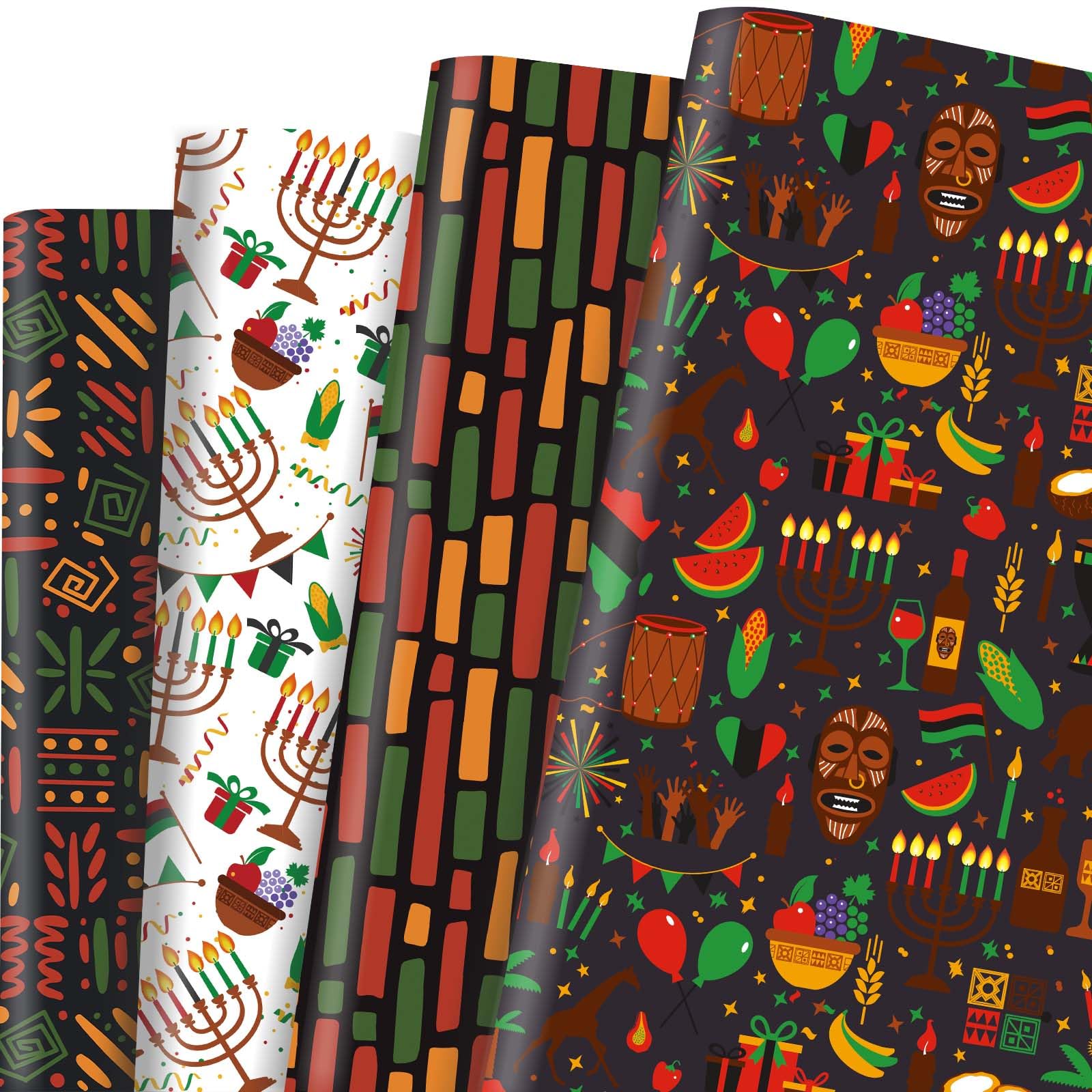 Amazon.com: Sanixin 12 Sheets Black History Month Wrapping Paper ...