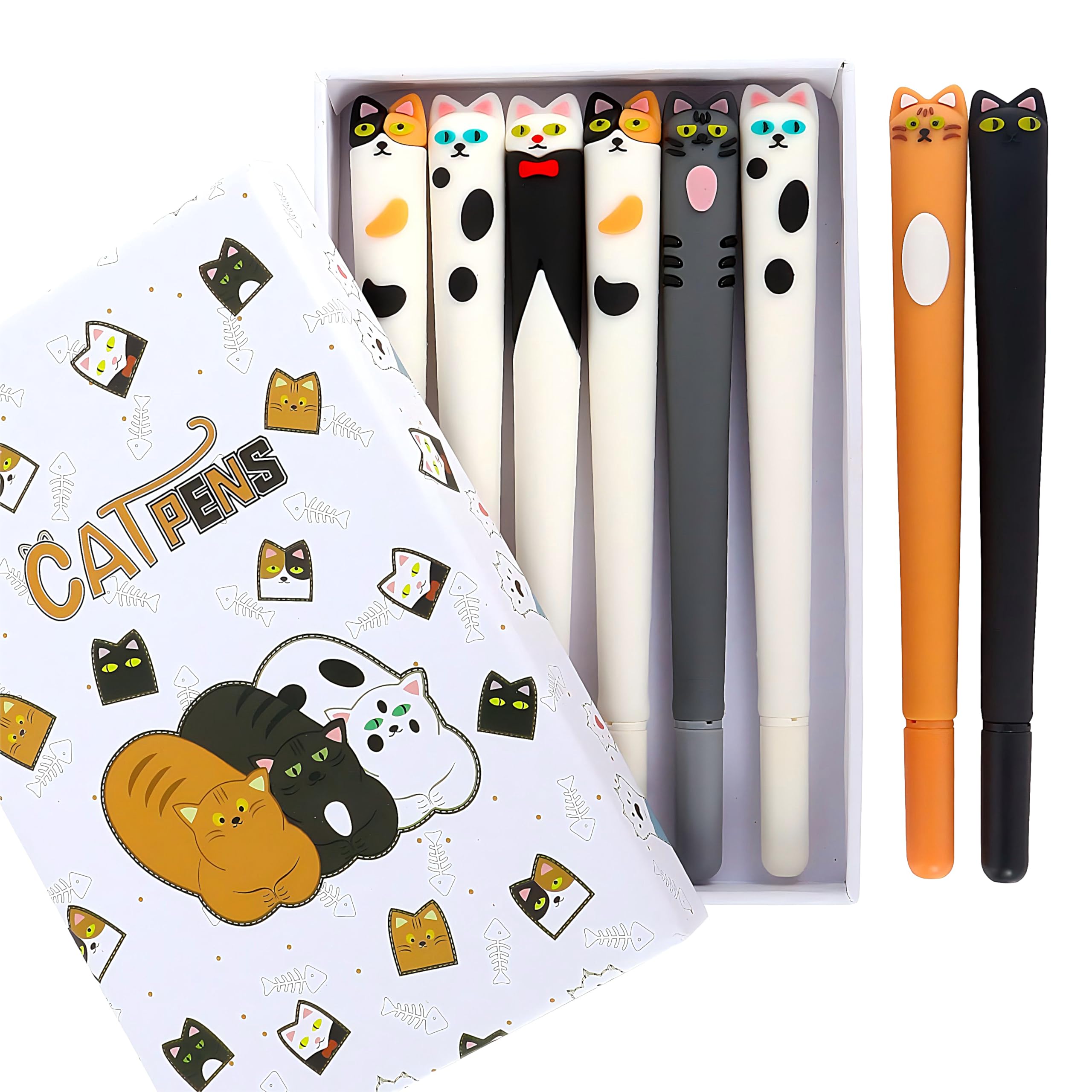 Amazon.com : LiYiQ 8 PCS Cute Cats Design 0.38mm Gel Pens Ink Smooth ...