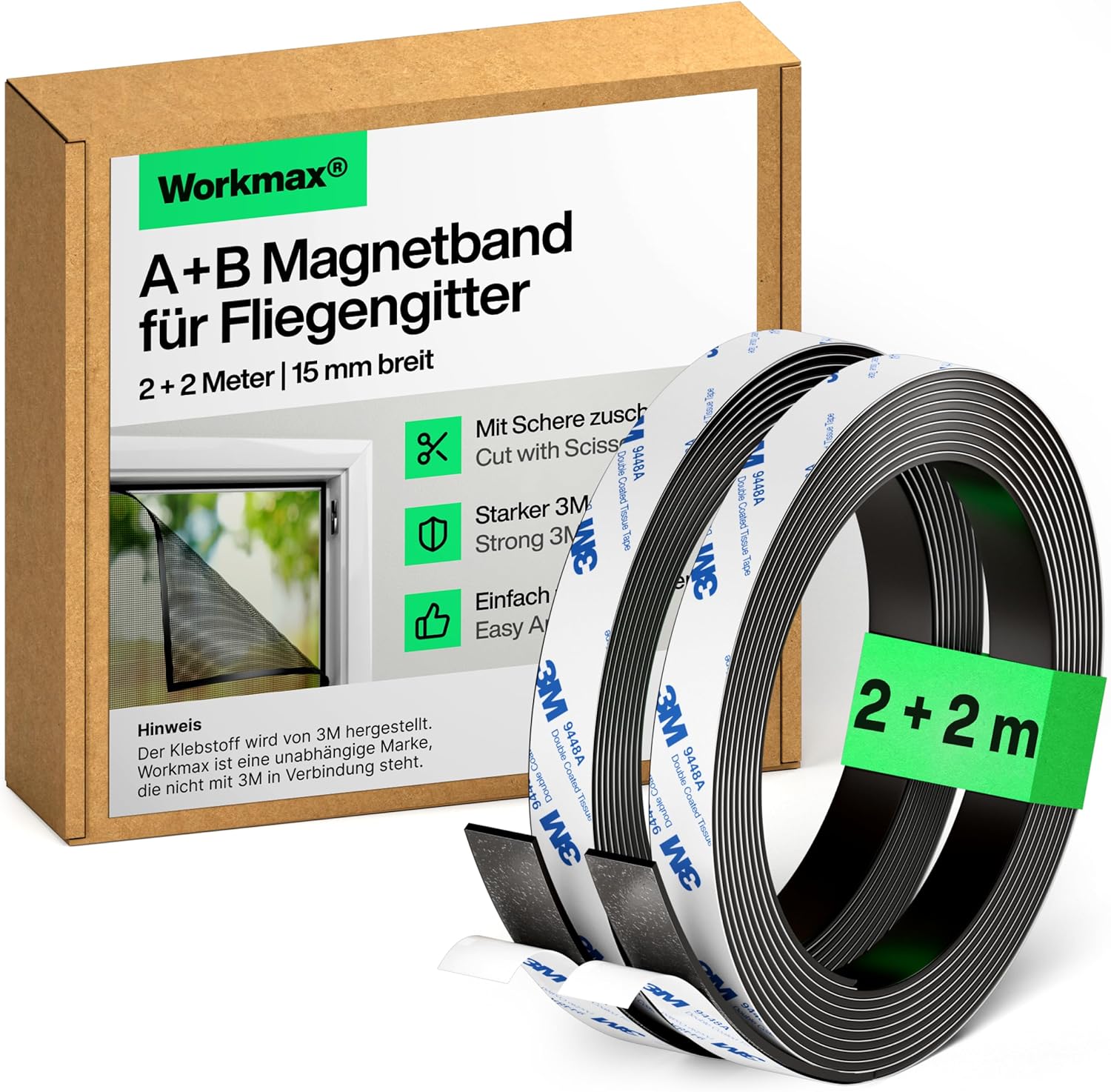 WORKMAX® A+B Magnetband für Fliegengitter & Moskitonetze ...