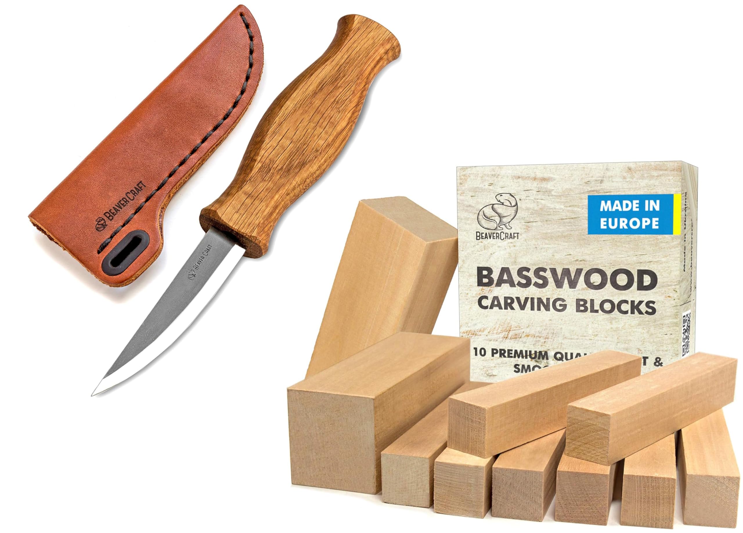 Amazon.com: BeaverCraft C4s Sloyd Knife BW10 Large Basswood Carving ...