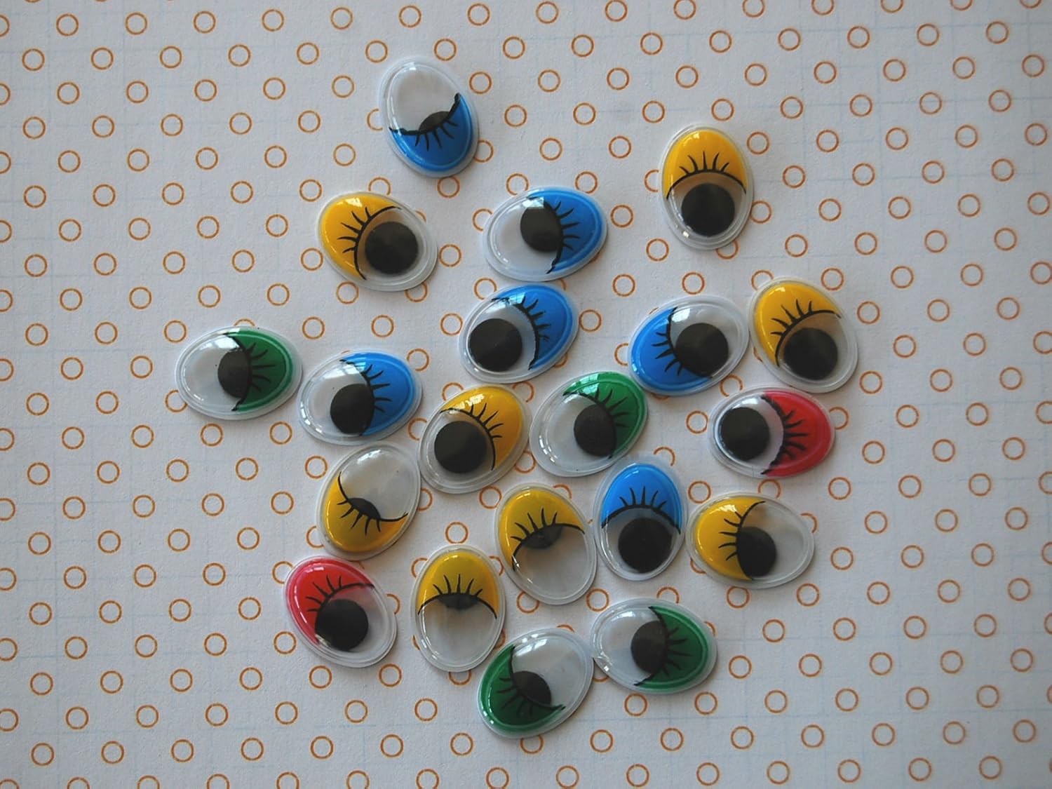 Amazon.com: 100 Pcs Self-Adhesive Colorful Oval Googly Eyes Stickers ...