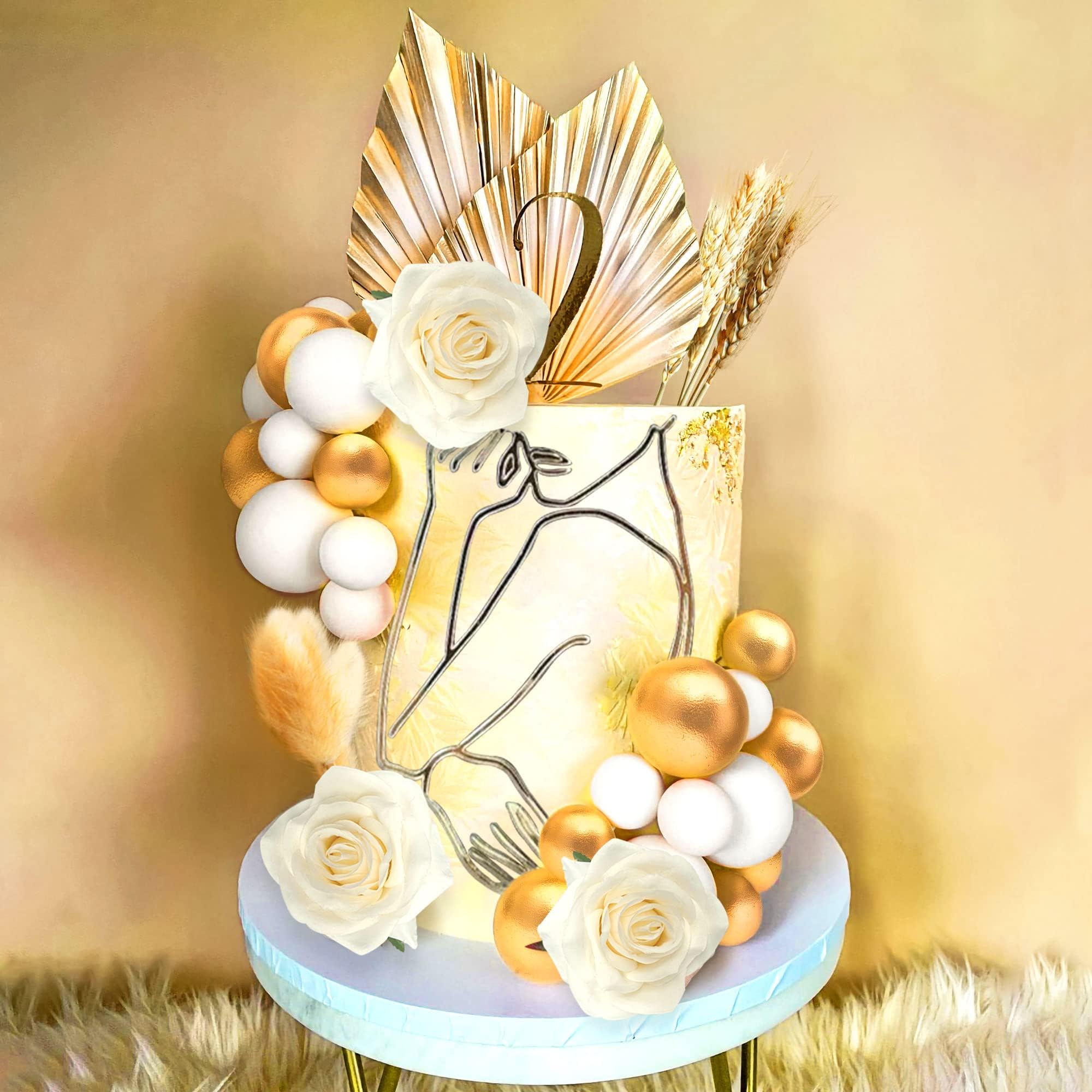 Snapklik.com : Champagne Acrylic Minimalist Art Lady Face Cake Topper ...