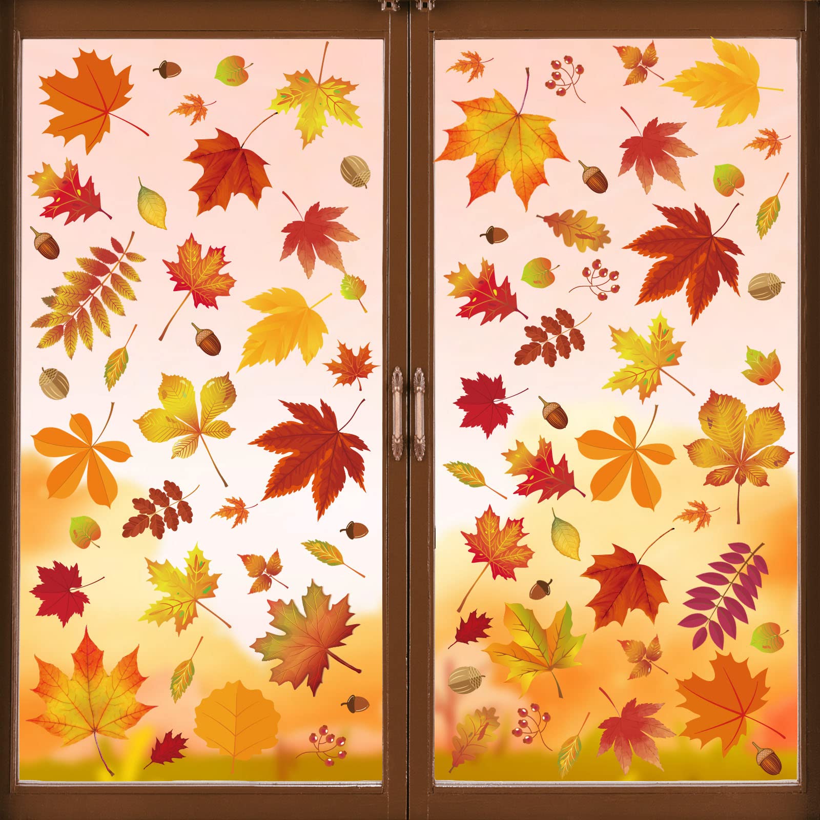 Amazon.com: 216 Pcs Fall Window Clings Stickers Fall Window Decorations ...