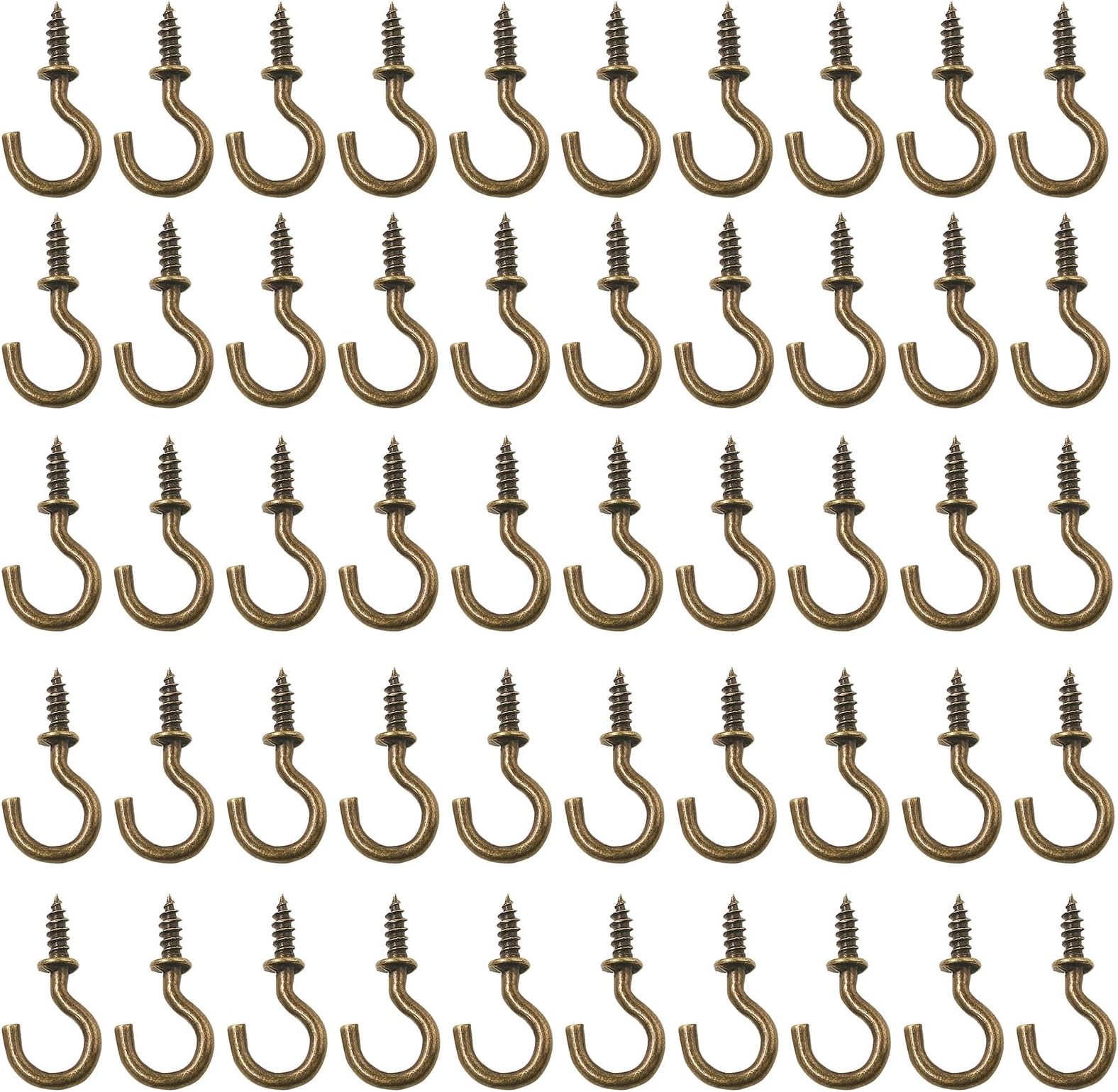 Amazon.com: IDEALSV Small Screw Hooks Bronze Ceiling Hooks 5/8'' Screw ...