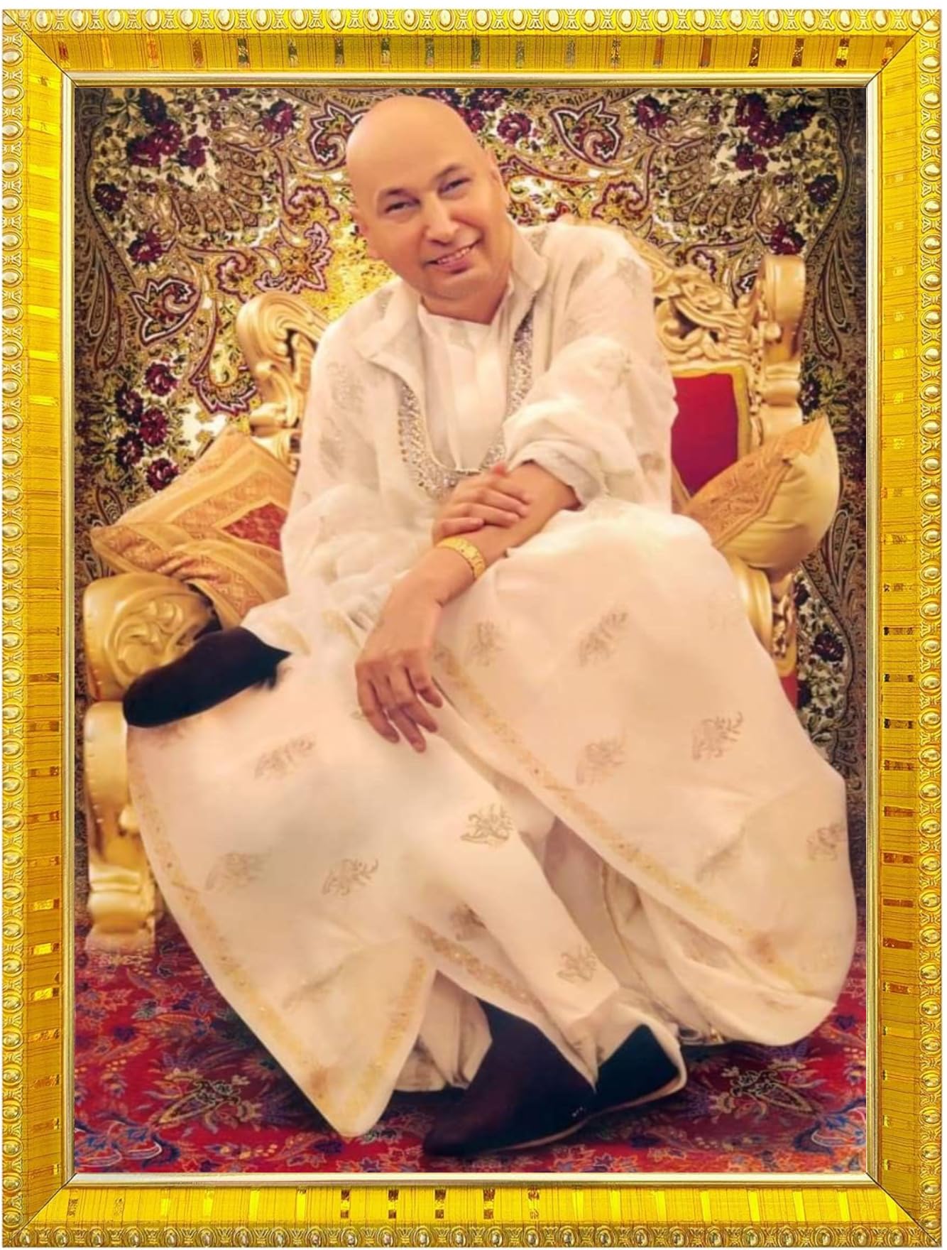 NOKKES Jai Guru Ji Swaroop Shukrana Guru Ji Golden 5X7 Inch Photo Frame ...