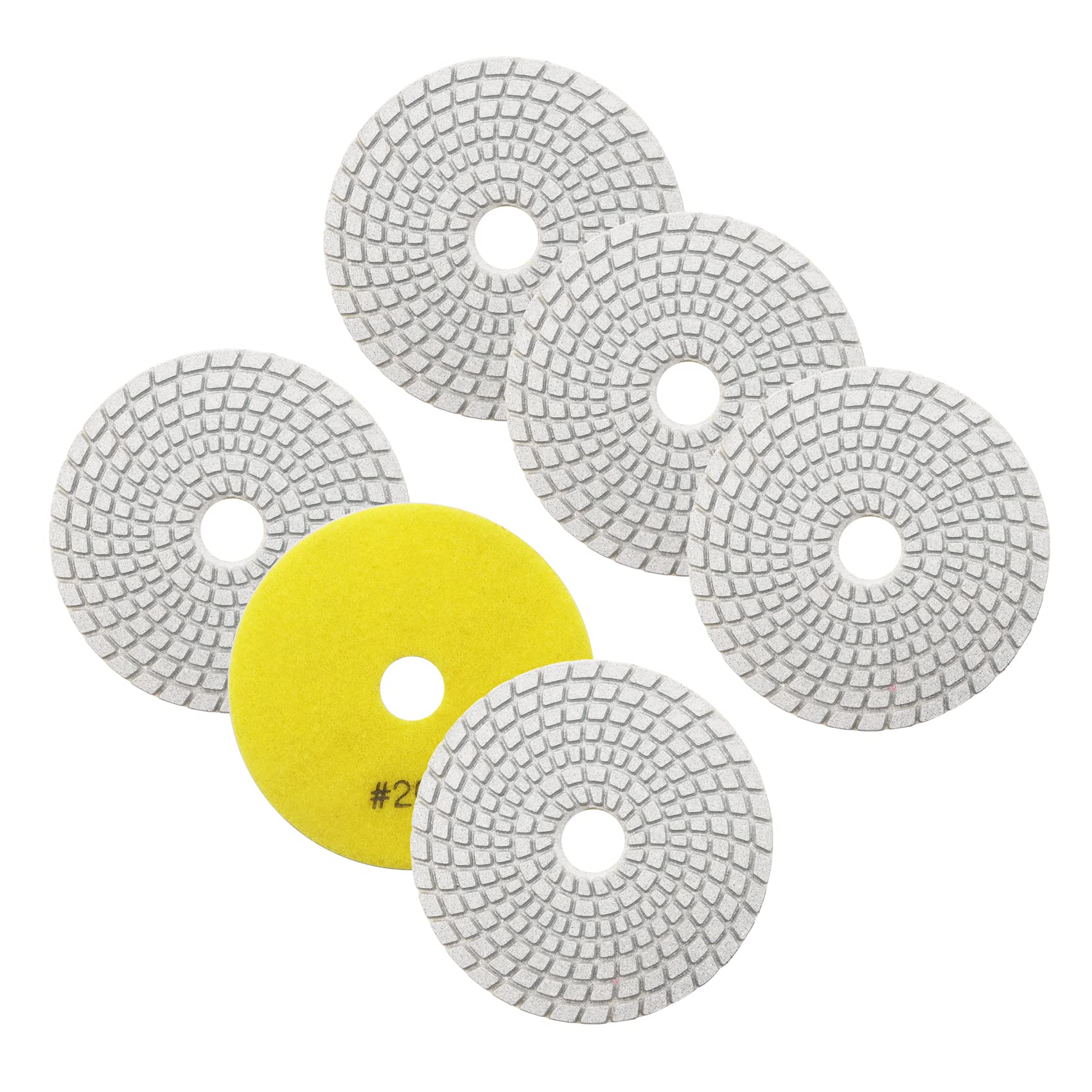 Snapklik.com : Wet Diamond Polishing Pad Set, 6pcs 4 Inch #200 For ...