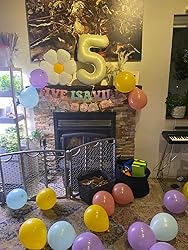 Amazon.com: Sinasasspel Five is a Vibe 5th Birthday Party Decorations Groovy Banner Cake Toppers ...