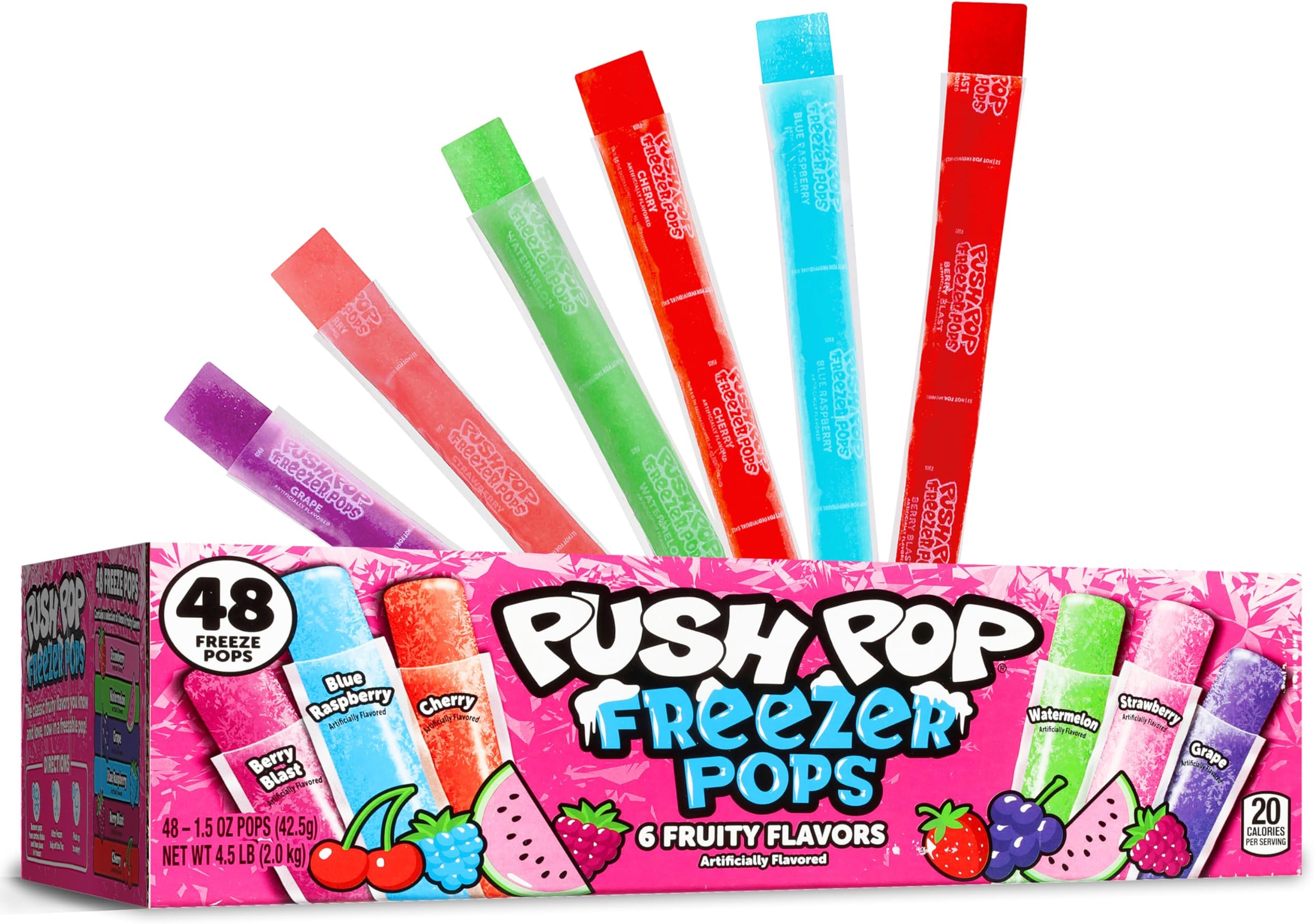 Amazon.com: Push Pop Freezer Pops - Ice Popsicles Frozen, Individually ...