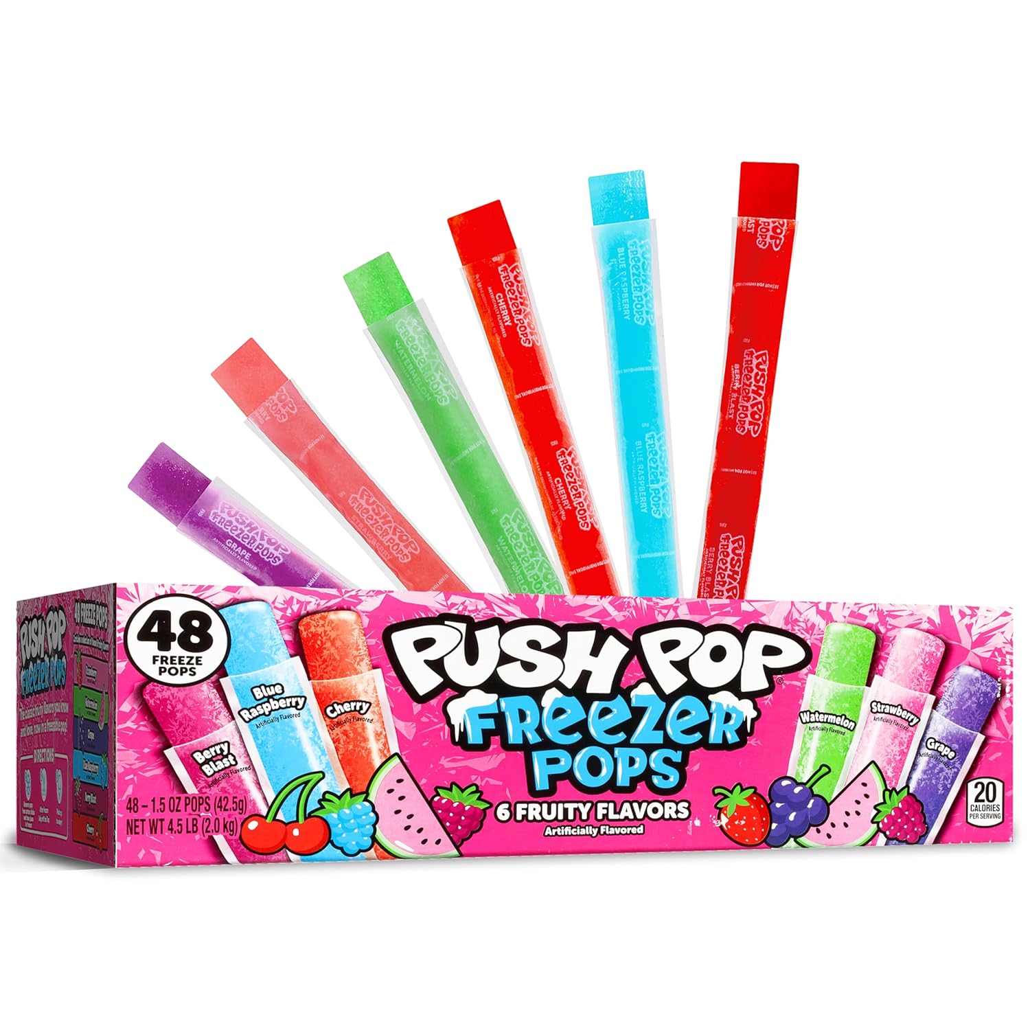 Amazon.com: Push Pop Freezer Pops - Ice Popsicles Frozen, Individually ...