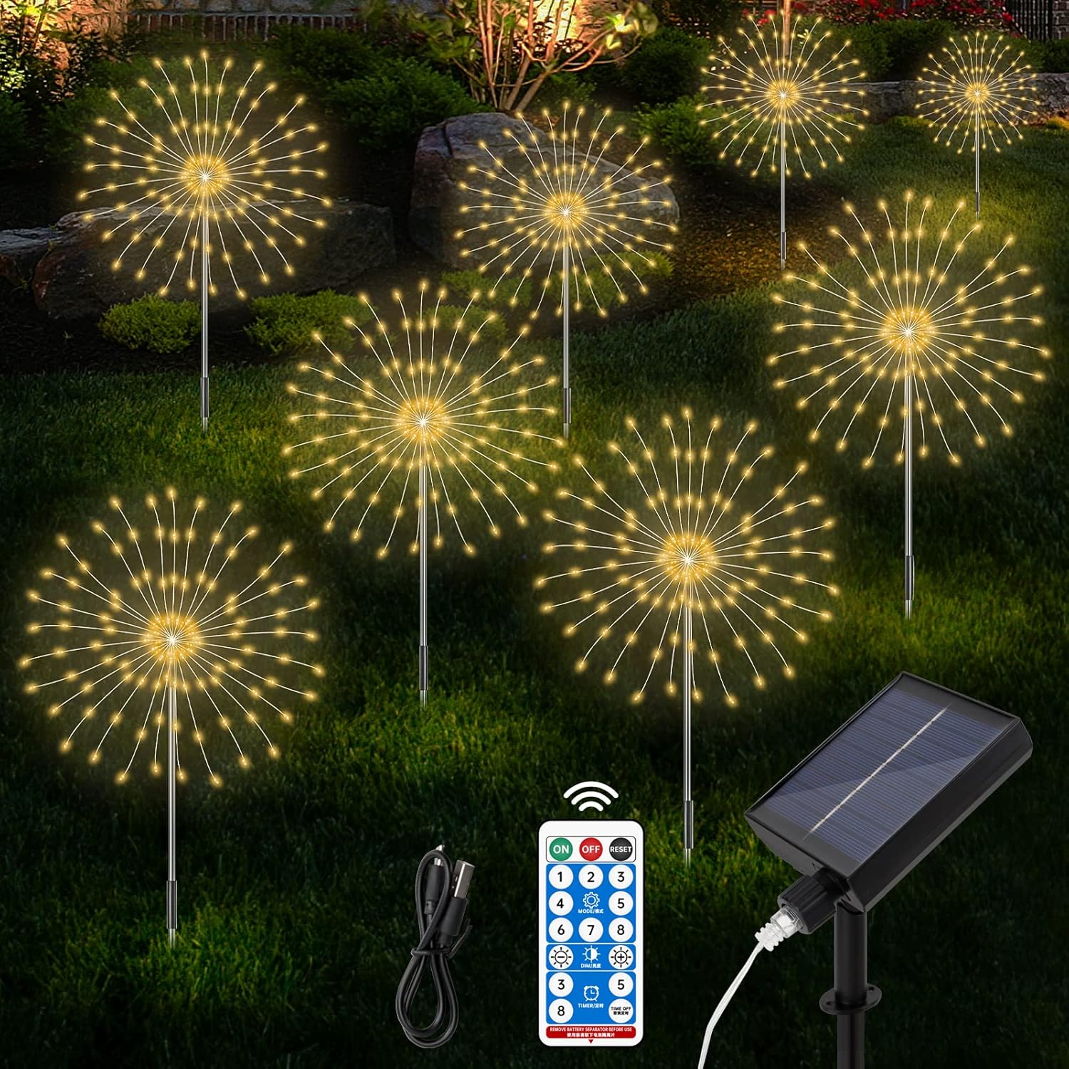Aourow Solarlampen für Außen Garten,8er Pack Gartenleuchten Draußen mit ...
