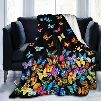 Amazon.com: Butterfly Blanket Beautiful Butterfly Throw Blanket Ultra ...