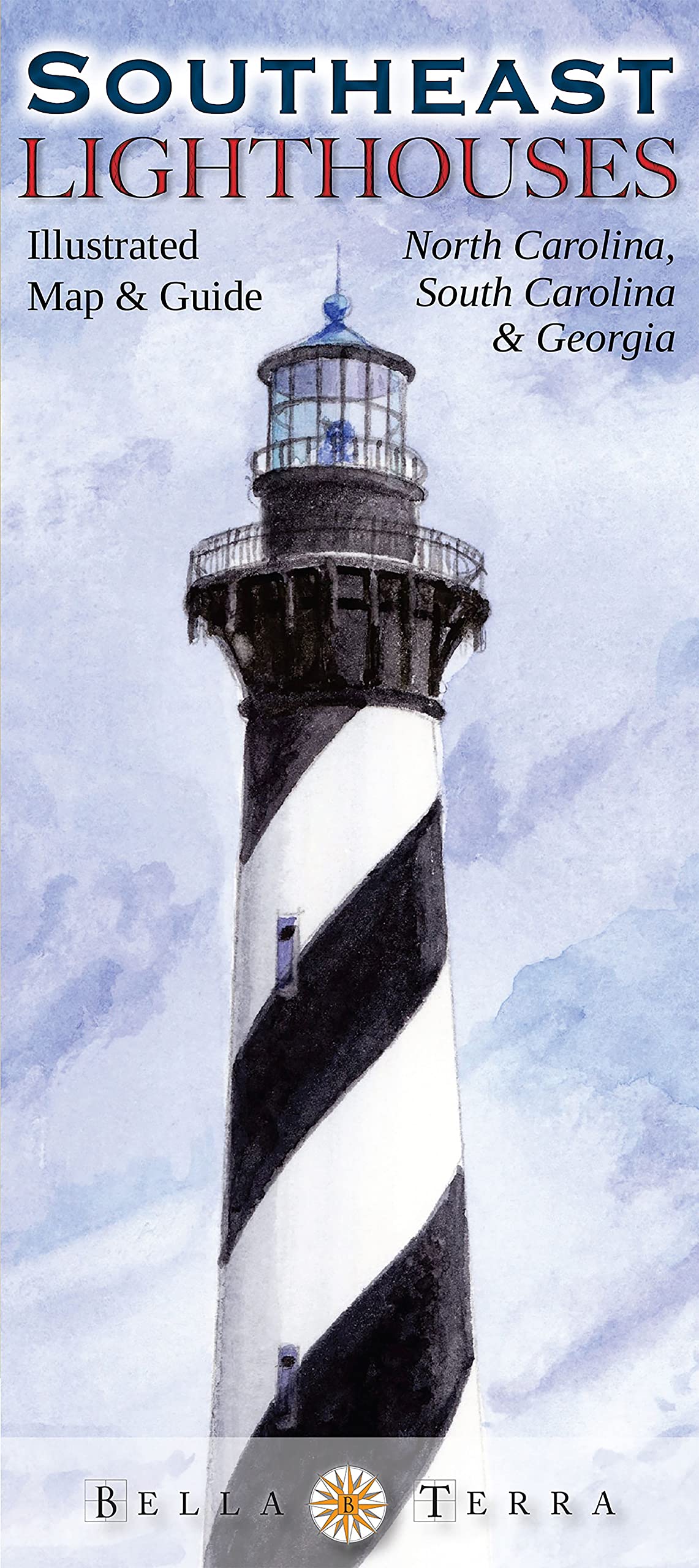 Southeast Lighthouses Illustrated Map & Guide: North Carolina, South ...