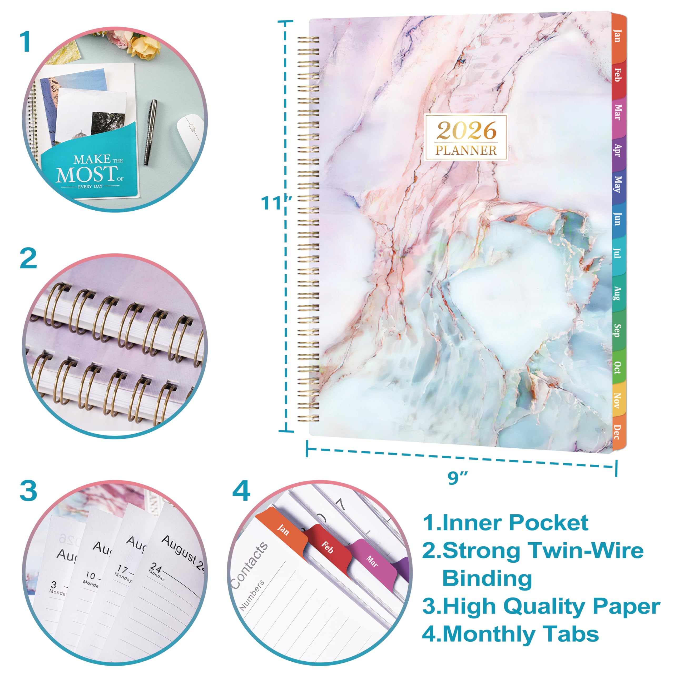 Snapklik.com : 2026 Planner - 2026 Planner Weekly And Monthly, 2026 ...