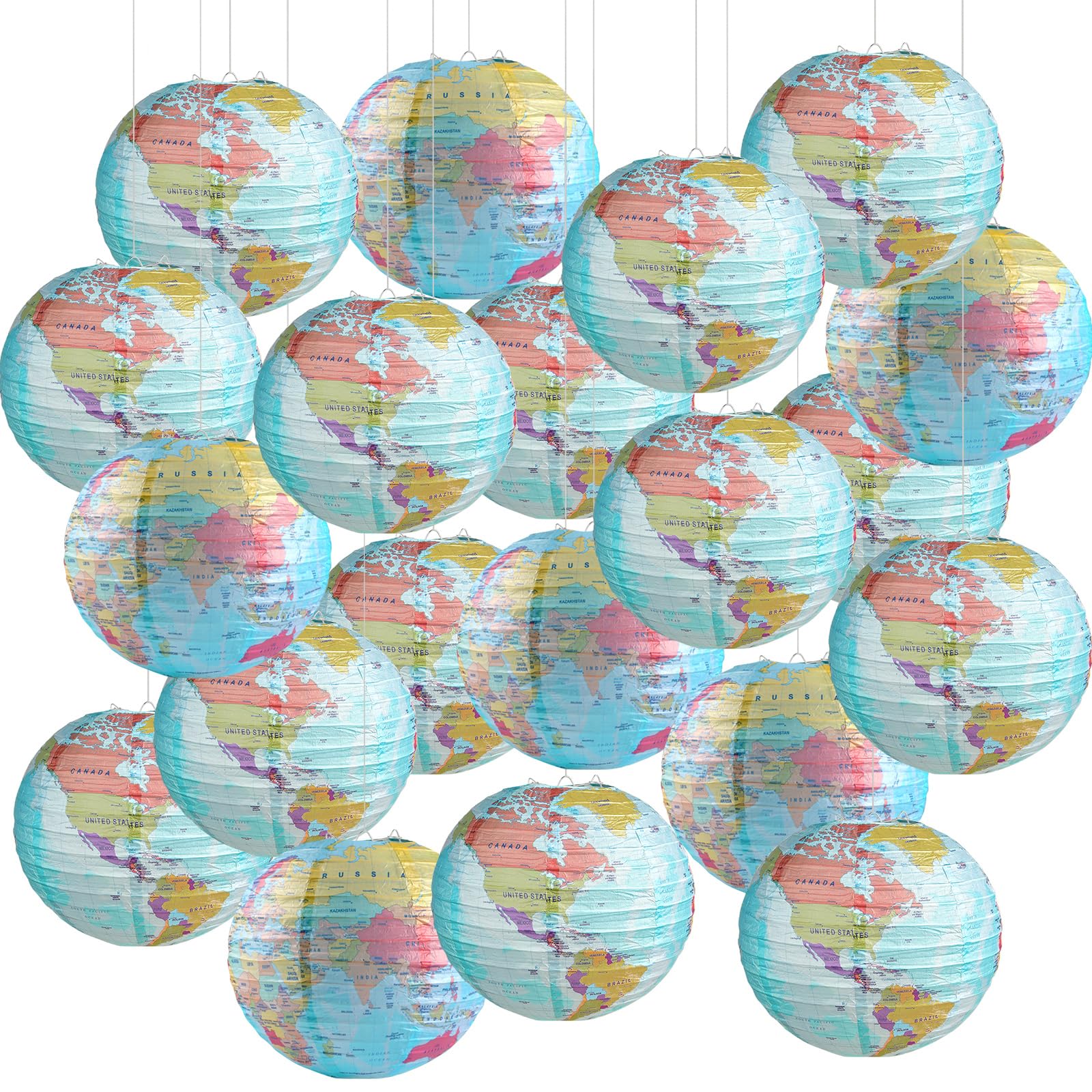 10 Inch Globe Lantern Patterns 10-Pack World Map S 10 Inch - Geography ...