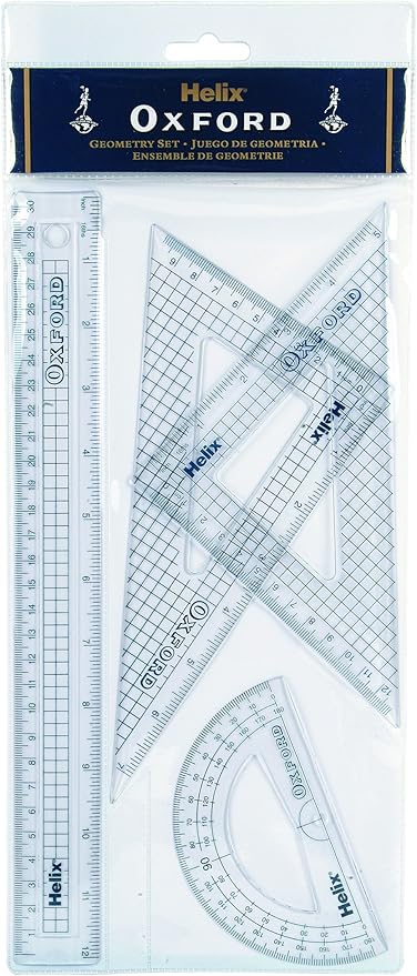 Helix Oxford 12 inch 30cm Four Piece Geometry Set : Amazon.co.uk ...