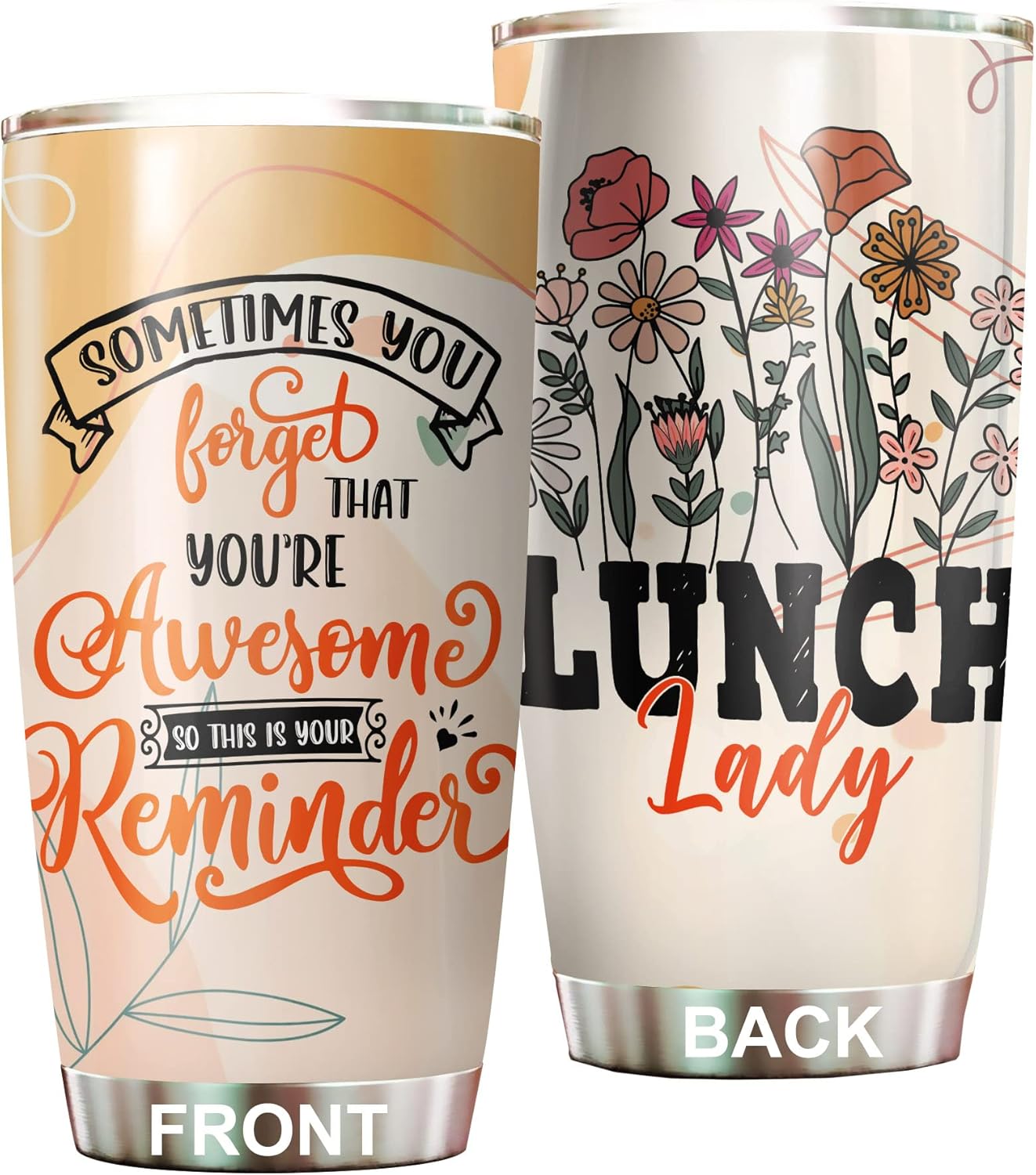 Amazon.com: MEDROC Lunch Lady Tumbler Stainless Steel 20oz, Lunch Lady ...