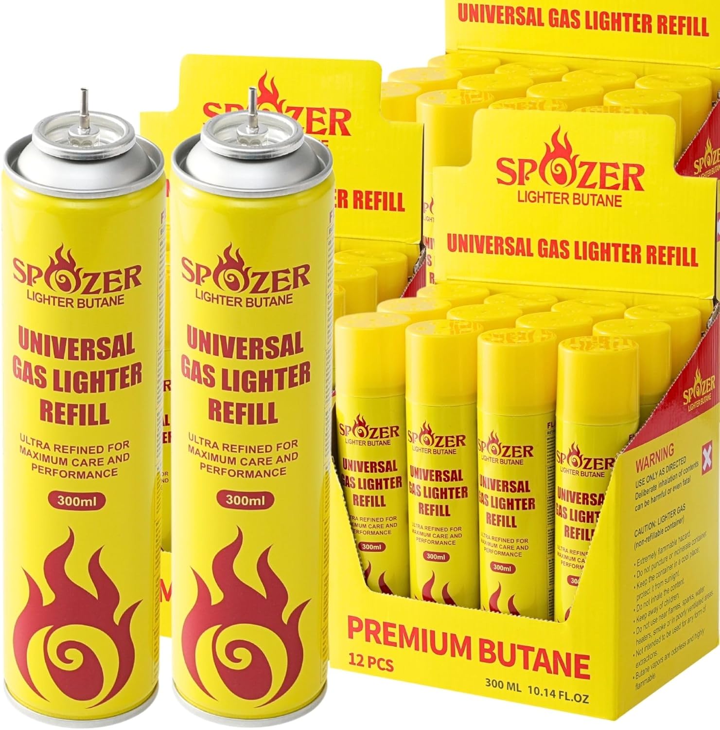 Amazon.com: SPOZER Butane Fuel Refill 300ml 10.14 Oz Lighter Butane ...