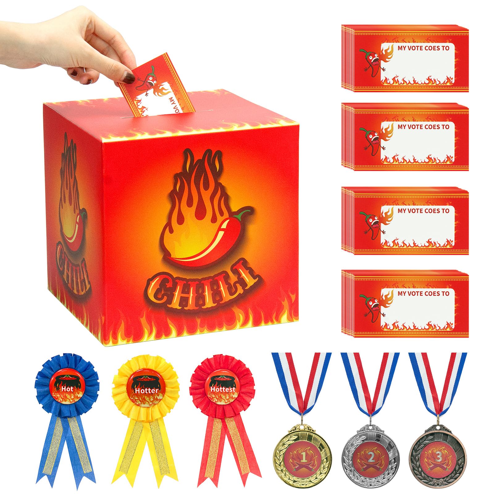 Amazon.com: 67 Pcs Chili Cook off Contest Ballot Box with 60 Pcs Voting ...