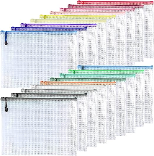 Amazon.com : Oaimyy-18 Pcs-3"x 5"-Plastic Mesh Zipper Pouch Document ...