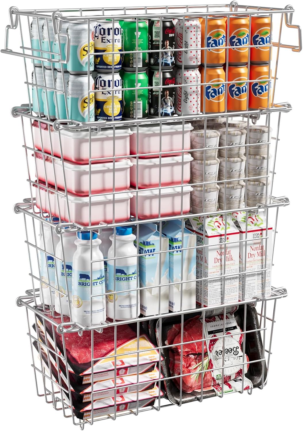 taiheis 4Pcs Freezer Organizer（0Pcs Expandable Hanging Refrigerator ...