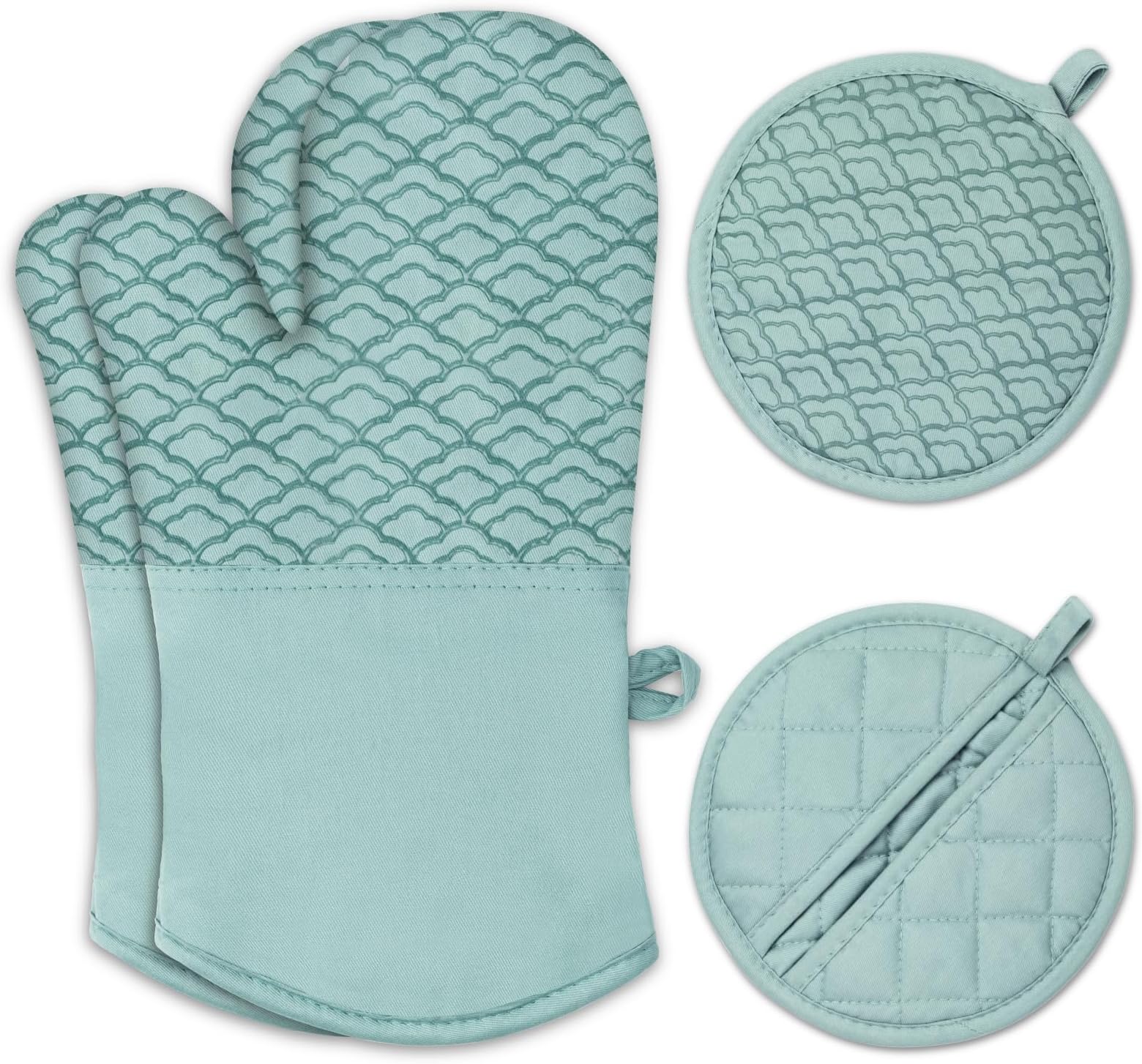 Amazon.com: Tuff4ever Pot Holders and Oven Mitts Set with Non-Slip ...