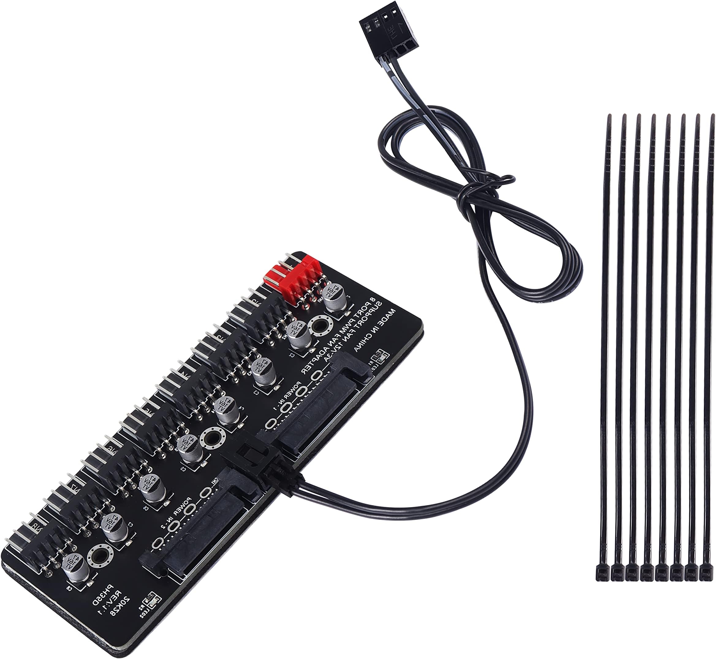 Amazon.com: SJZBIN Black Fan Adapter PWM PC Chassis Cooling Fan Hub 12V ...