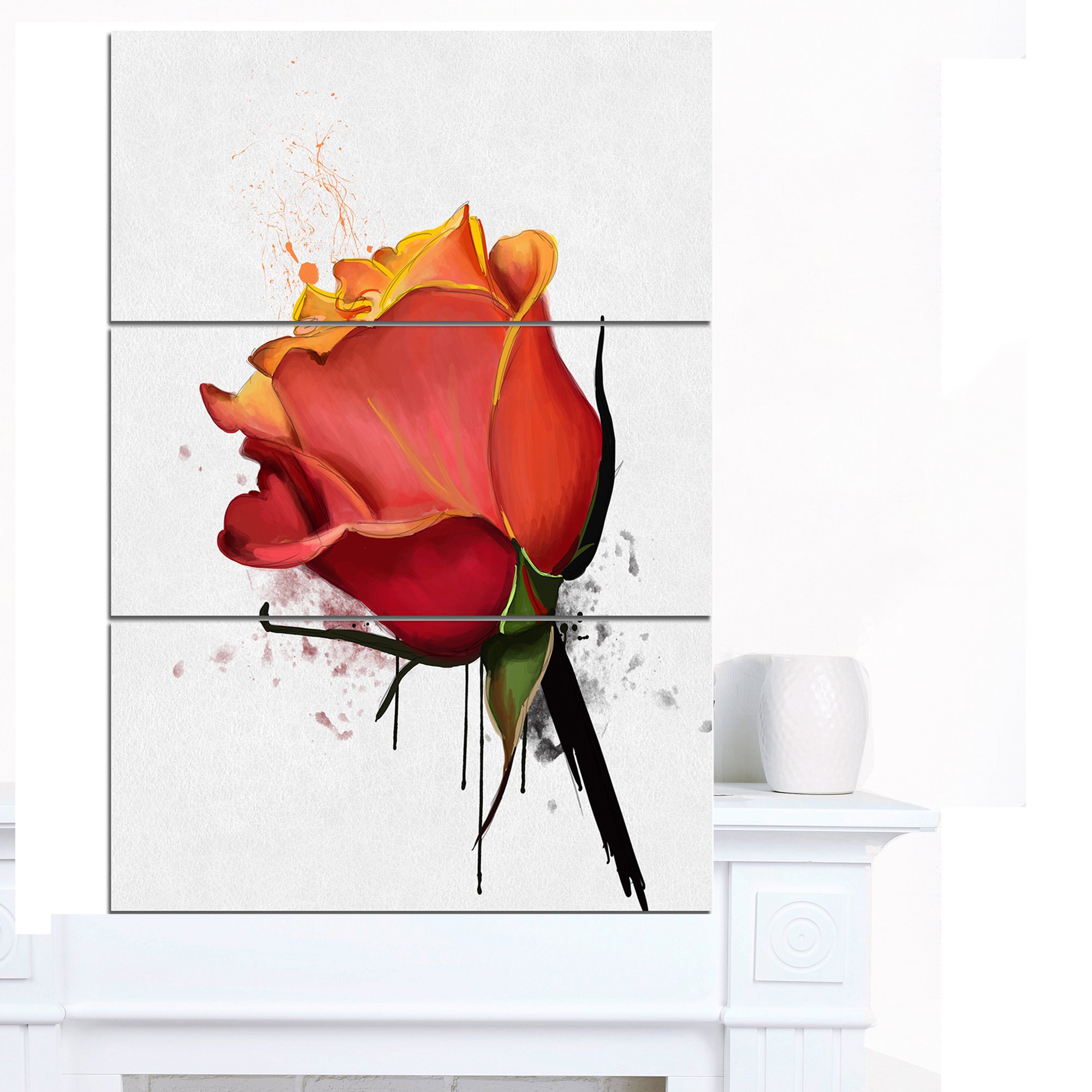 Sketch Of A Red Rose