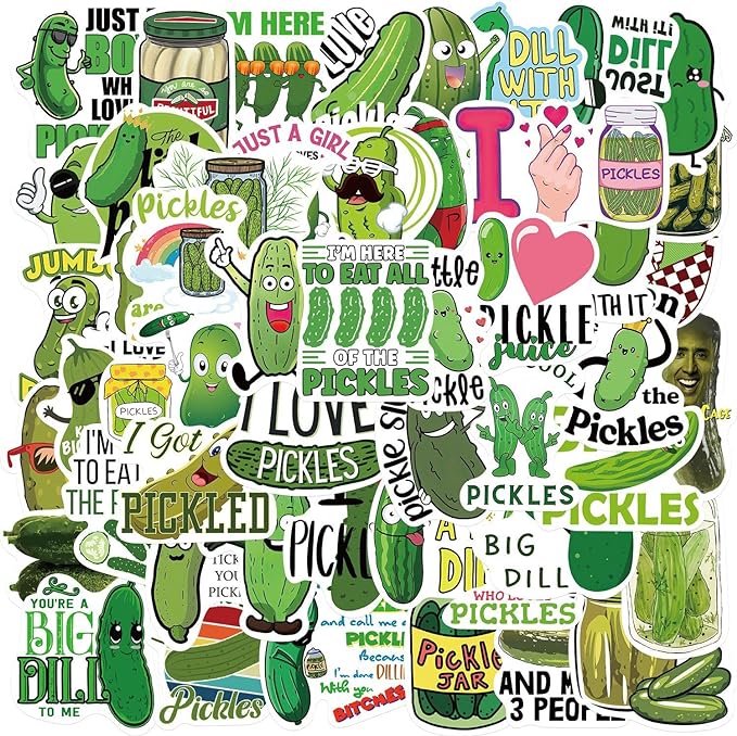 Amazon.com: Funny Pickle Stickers for Adults, Cartoon Pickle Stickers ...