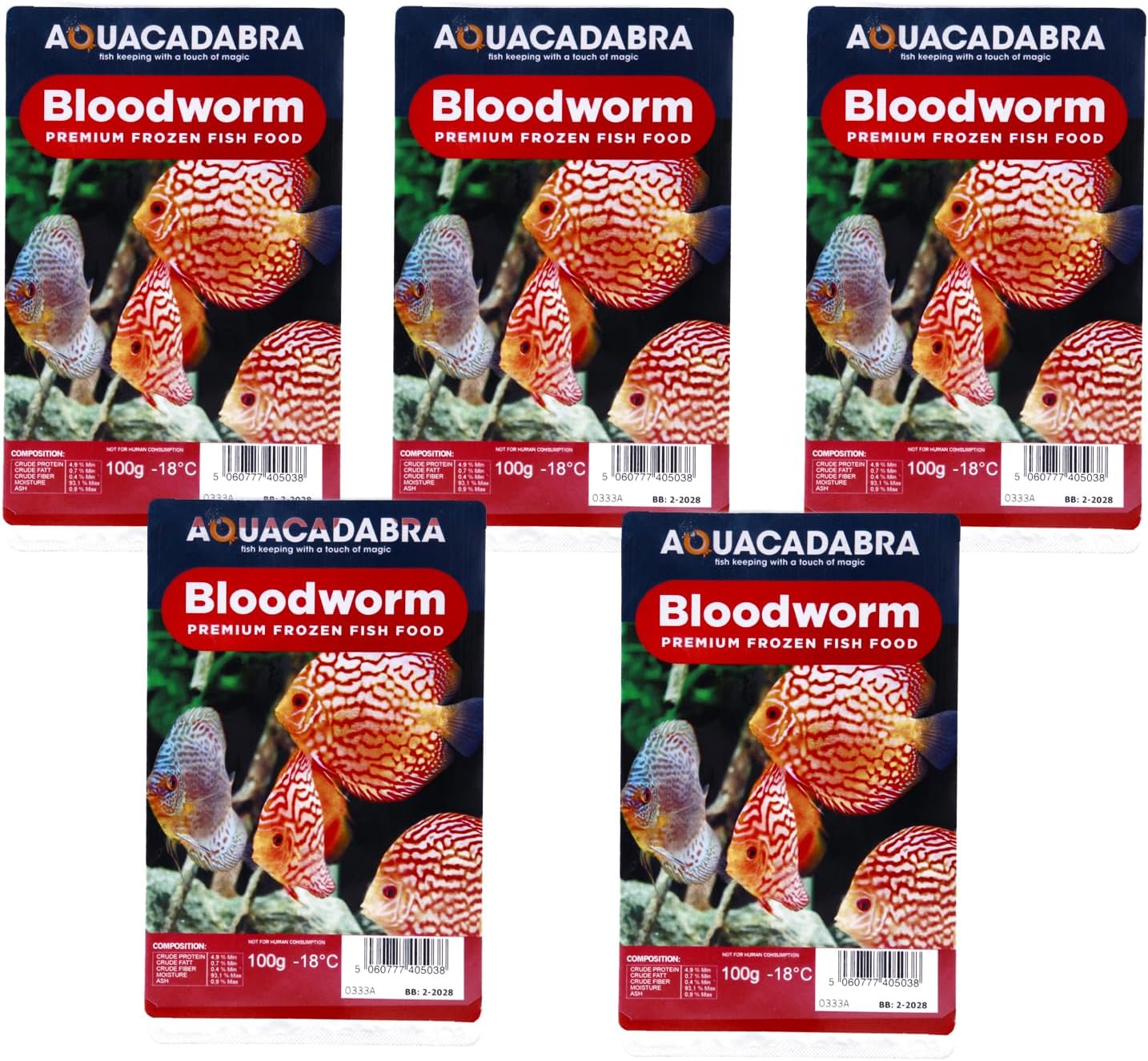Aquacadabra Frozen Bloodworm Fish Food – 100% Natural Frozen Bloodworms ...