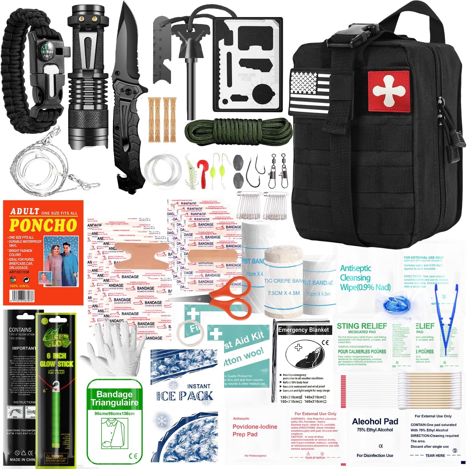 Amazon.com: Survival Kits, 174Pcs Survival Gear First Aid Kit IFAK with ...