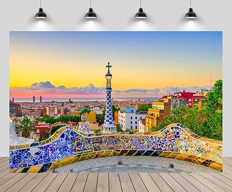 Amazon.com : CHNYWORK 7ftx5ft Spain Barcelona City Backdrop Europe ...