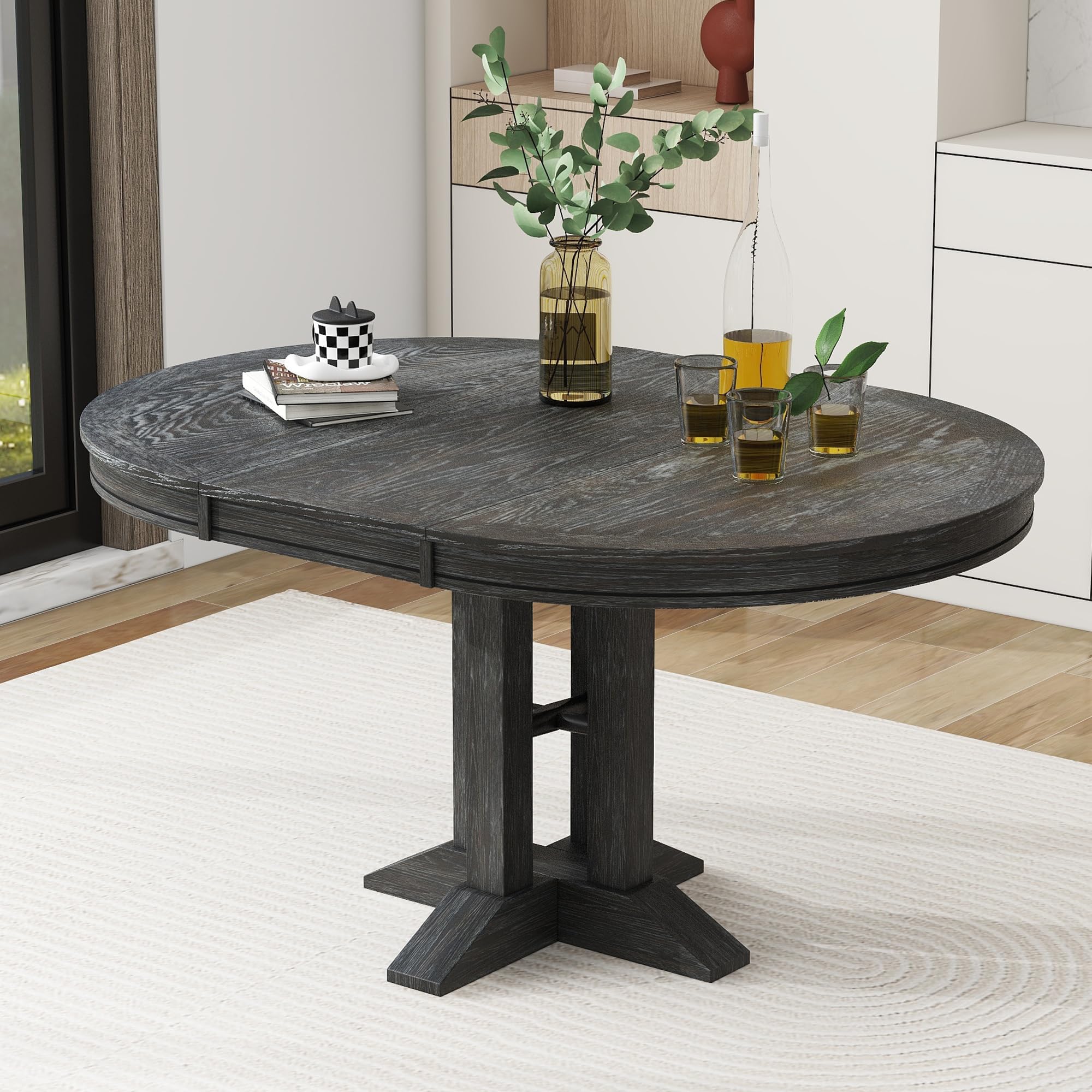 Amazon.com - Cartener 42-inch Round Drop-Leaf Table Folding Dining ...