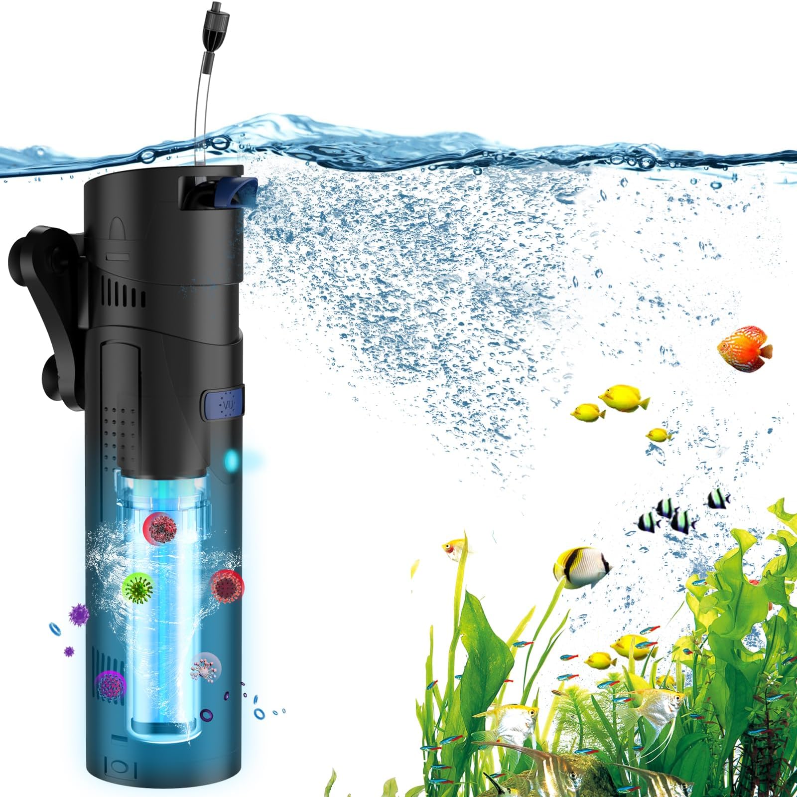 Amazon.com : FishCheers Aquarium Filter for 25-198 Gal Fish Tanks ...