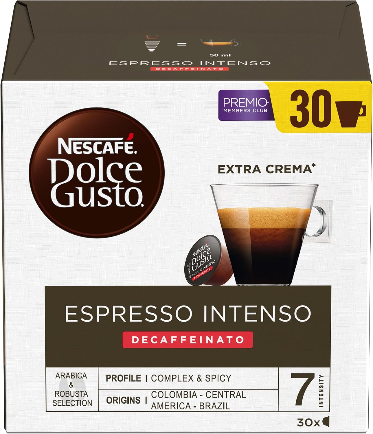 Nescafé DOLCE GUSTO Café Espresso Intenso descafeinado, 30 cápsulas ...