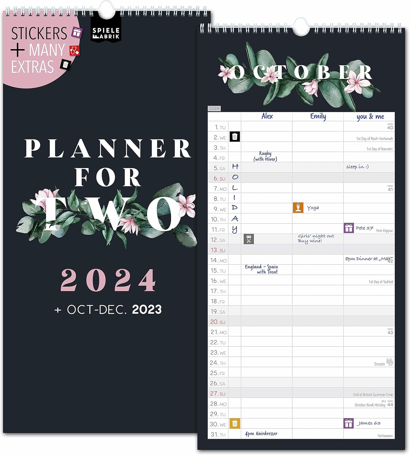Couple planner 2024 3 columns PLANTS planner for two 2024 and Oct-Dec ...
