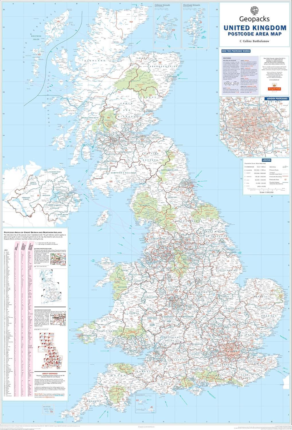 UK Postcode Wall Map - Laminated Large Wall Map - Philippines | Ubuy