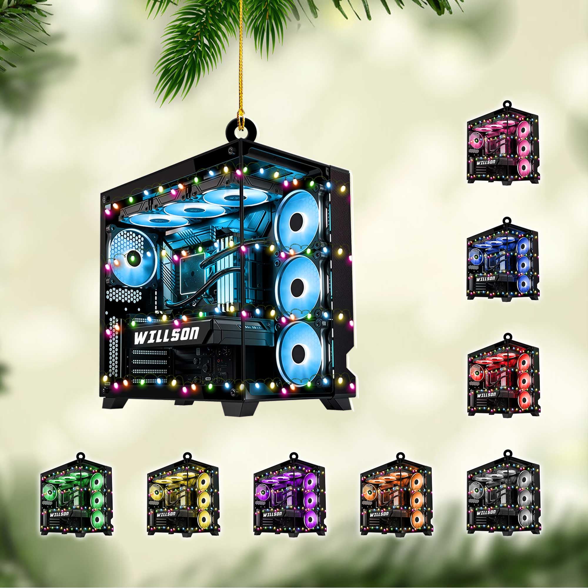 Amazon.com: Personalized Computer Ornament, Pc Computer Christmas ...