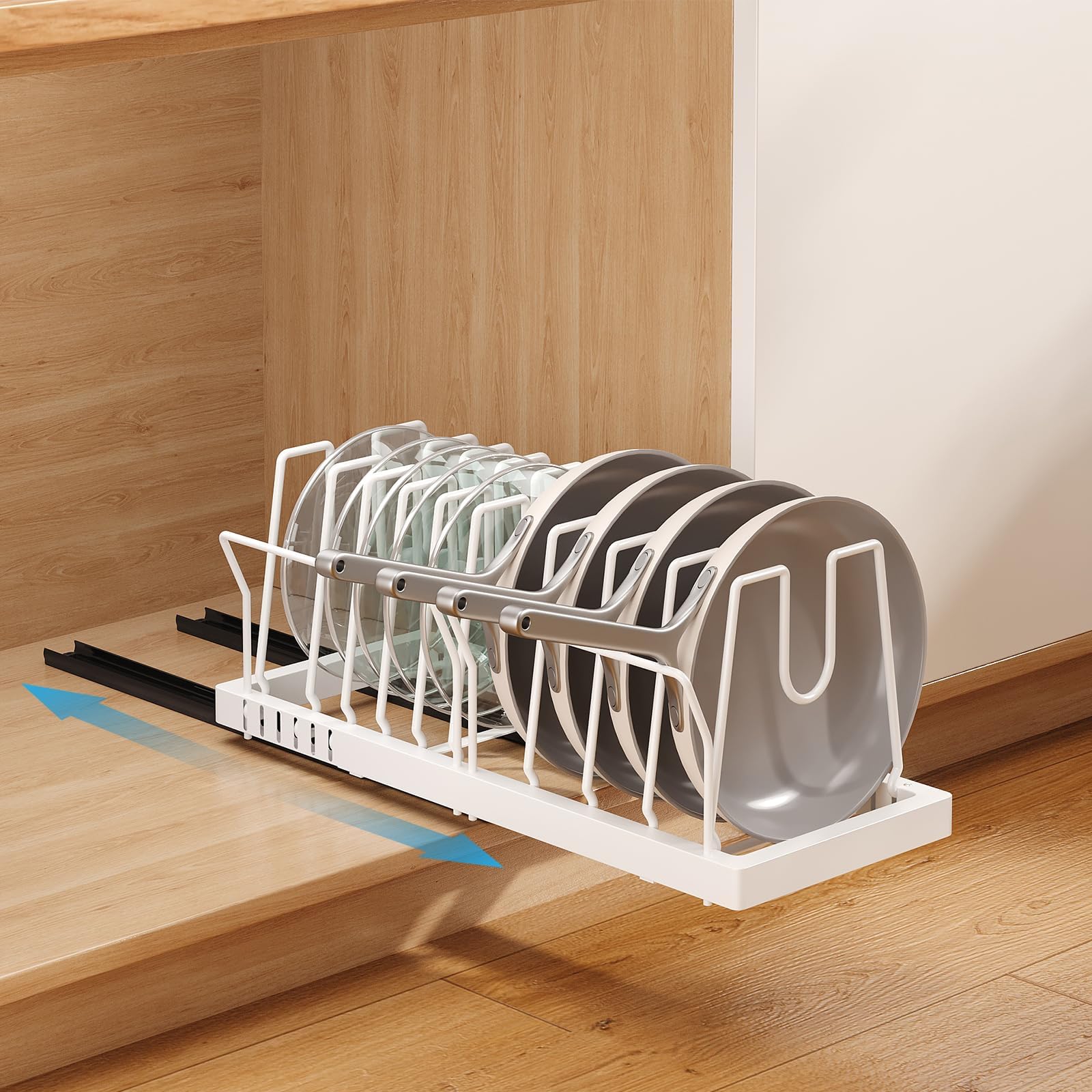 Organizador de Sartenes y Ollas Corredero Porta Sartenes de Cocina 10 ...