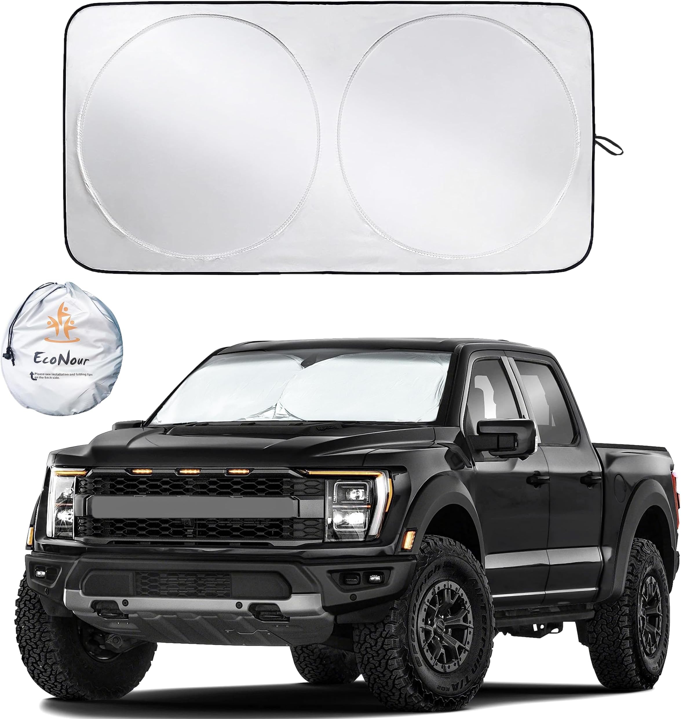EcoNour Car Windscreen Sun Shade | Durable 240T car windshield sun ...