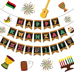 Amazon.com: Joy Bang Kwanzaa Decorations for Home, Happy Kwanzaa Banner ...