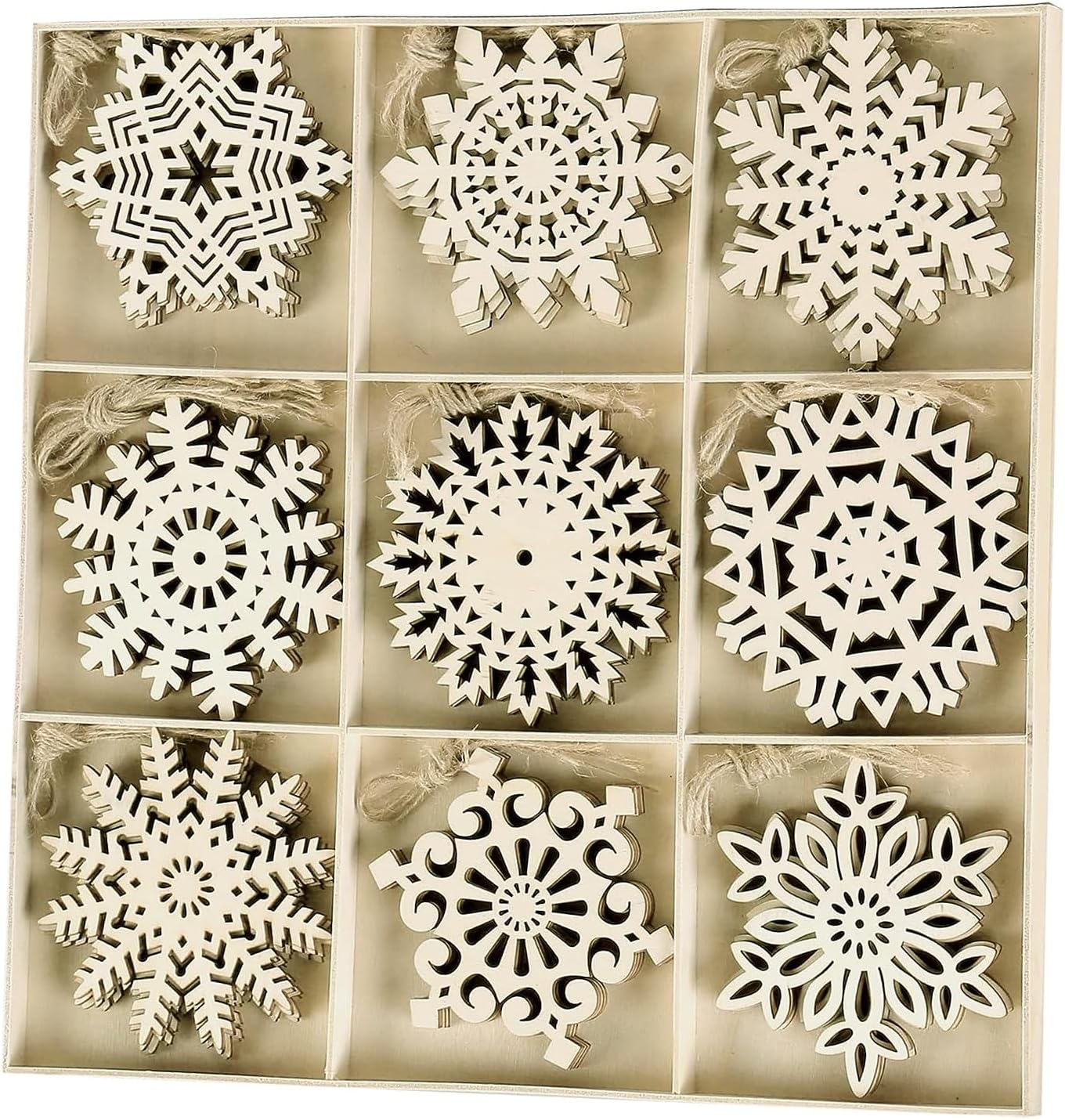 Amazon.com: 36Pcs Large Wooden Snowflakes, 4 inch Unfinished Wooden ...